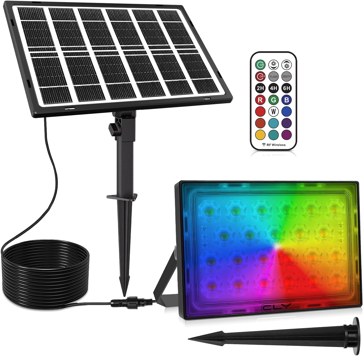 Color Changing Solar Lights with Remote, IP66 Waterproof Outdoor Solar ...