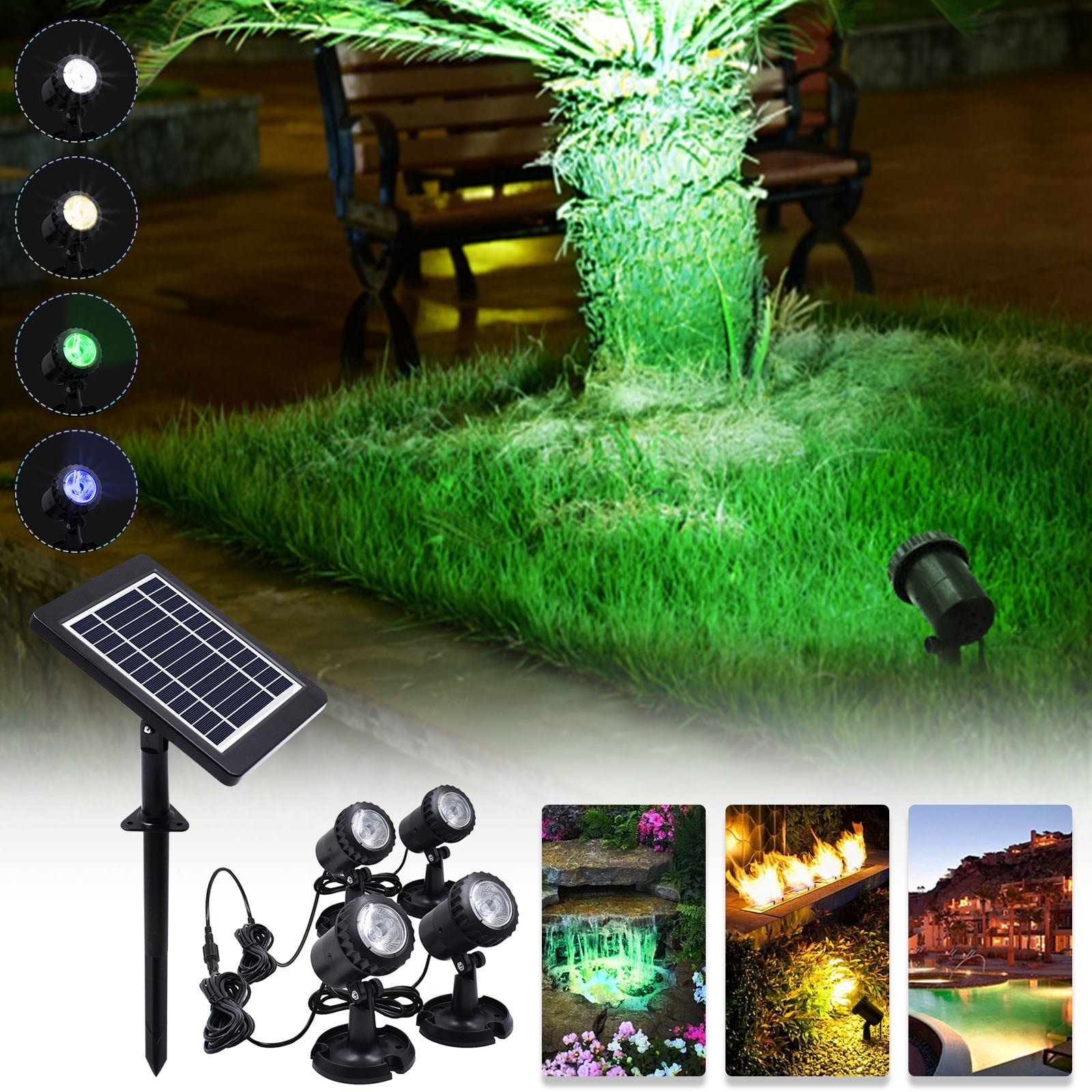 Color Changing Solar Pool Light with Suction Cup, Waterproof LED Garden ...