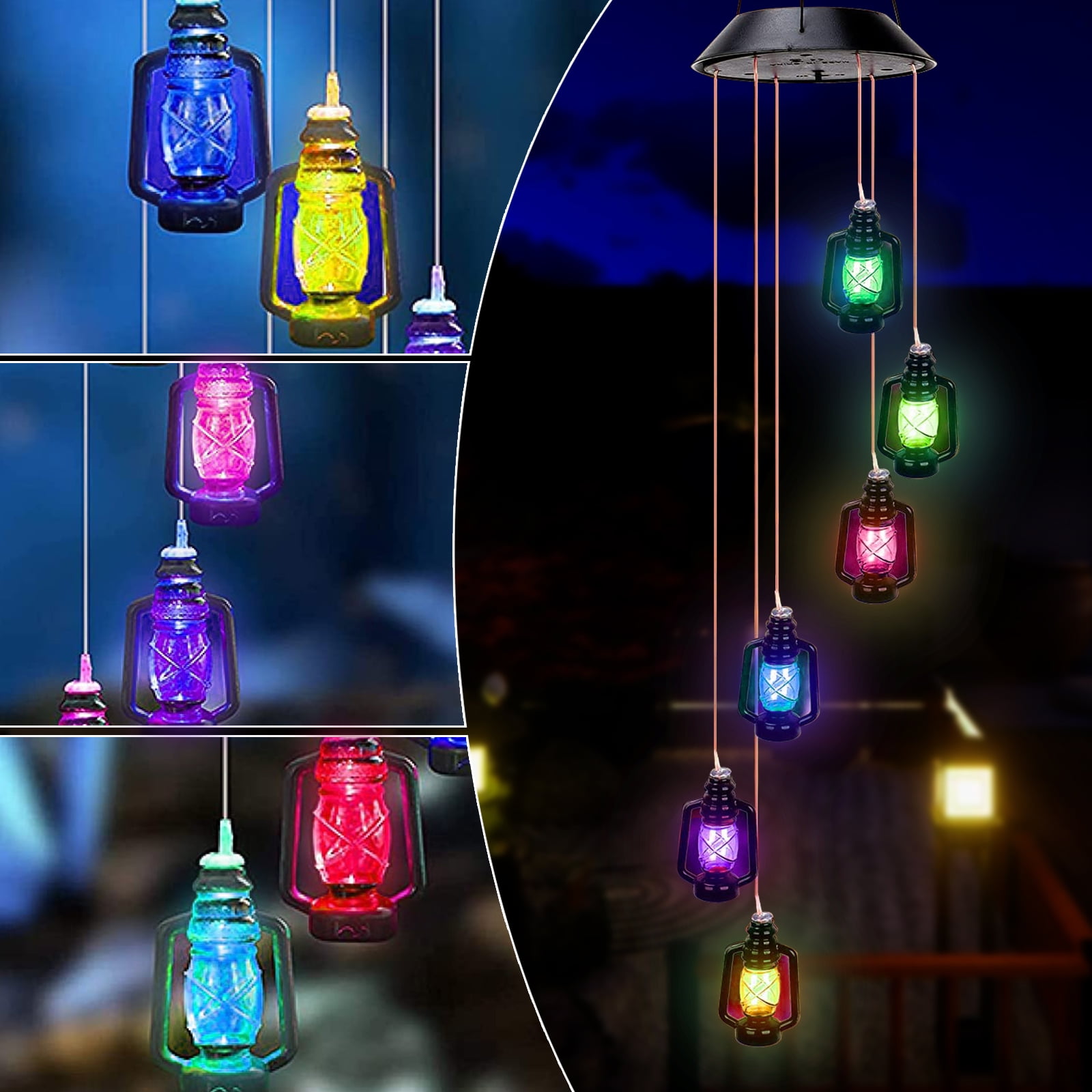 Walmart Solar Powered Color-Changing Lanterns, LED Light Wind Chime ...