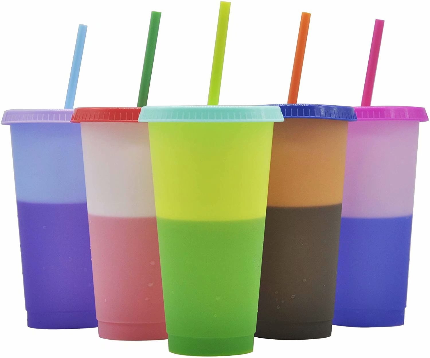 Color Changing Stadium Cup 24 oz,5 Colors of Plastic Cup Variable Color ...