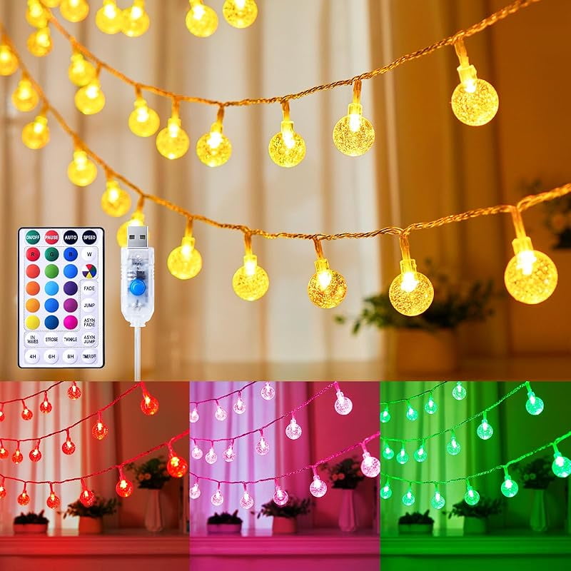 Color Changing Star String Lights - 17 ft 50 LED Star Fairy Lights with ...