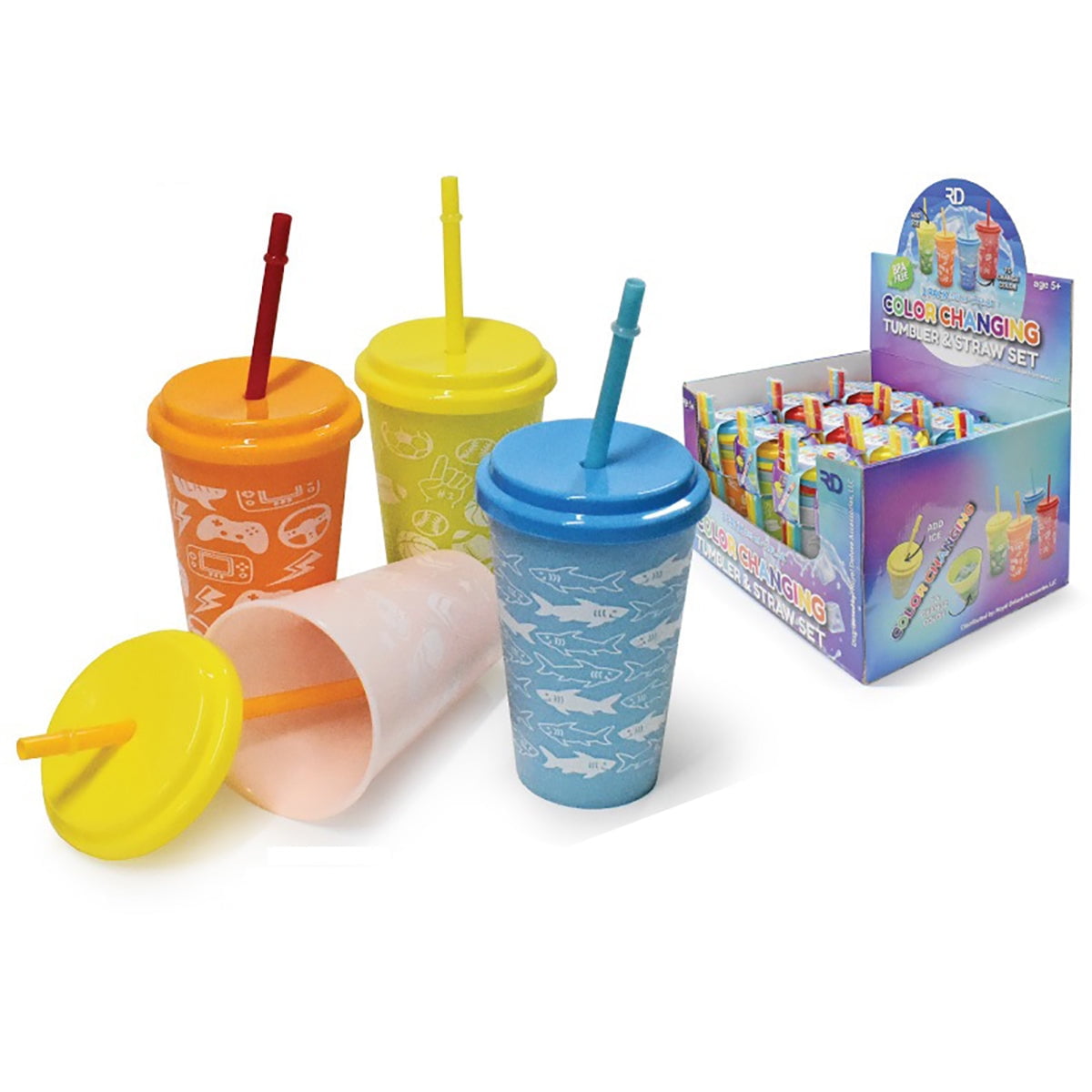 Color Changing Tumbler and Straw Set 12 oz Kids Drinkware 3-Pack ...