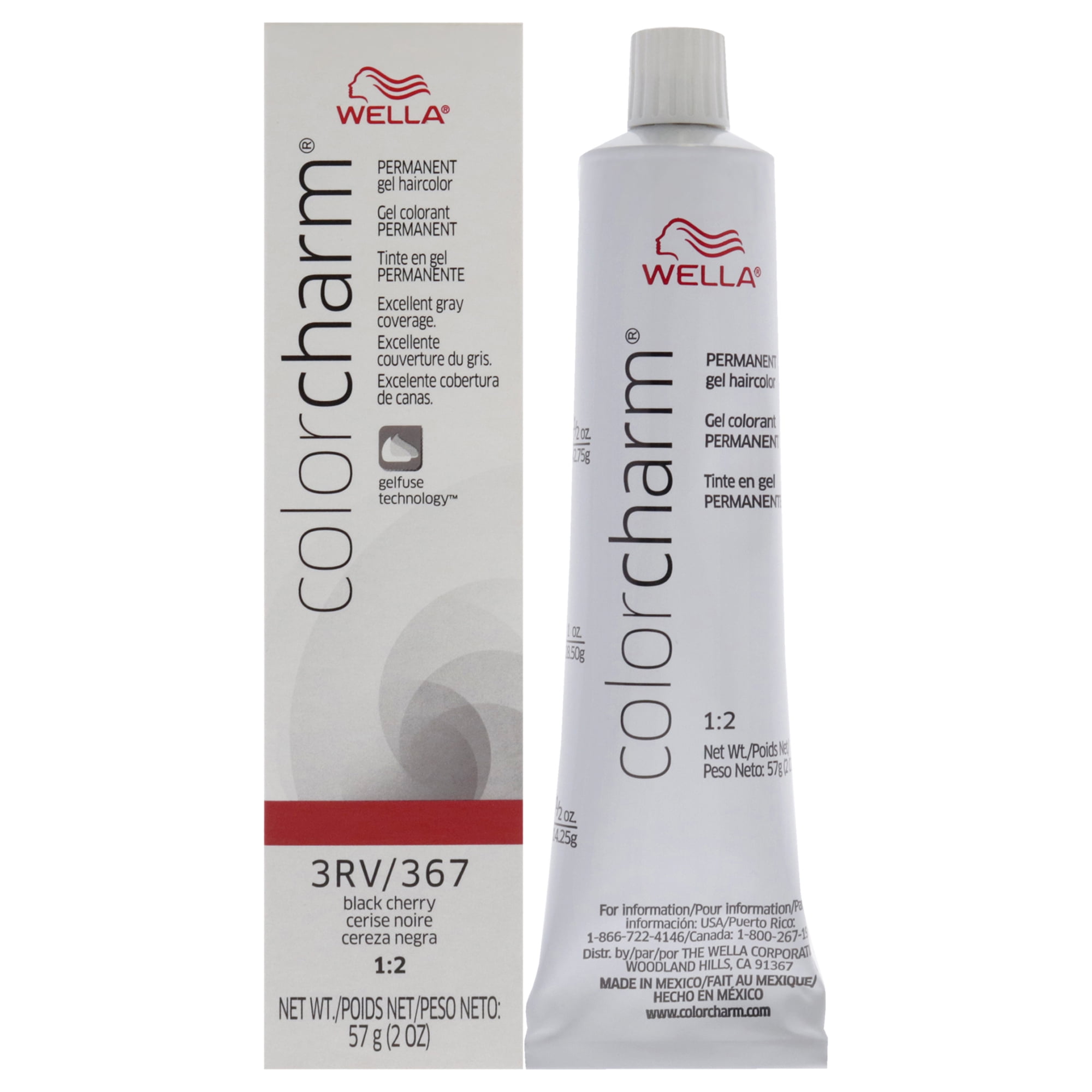 Color Charm Permanent Hair Color Gel - 3RV 367 Black Cherry by Wella ...