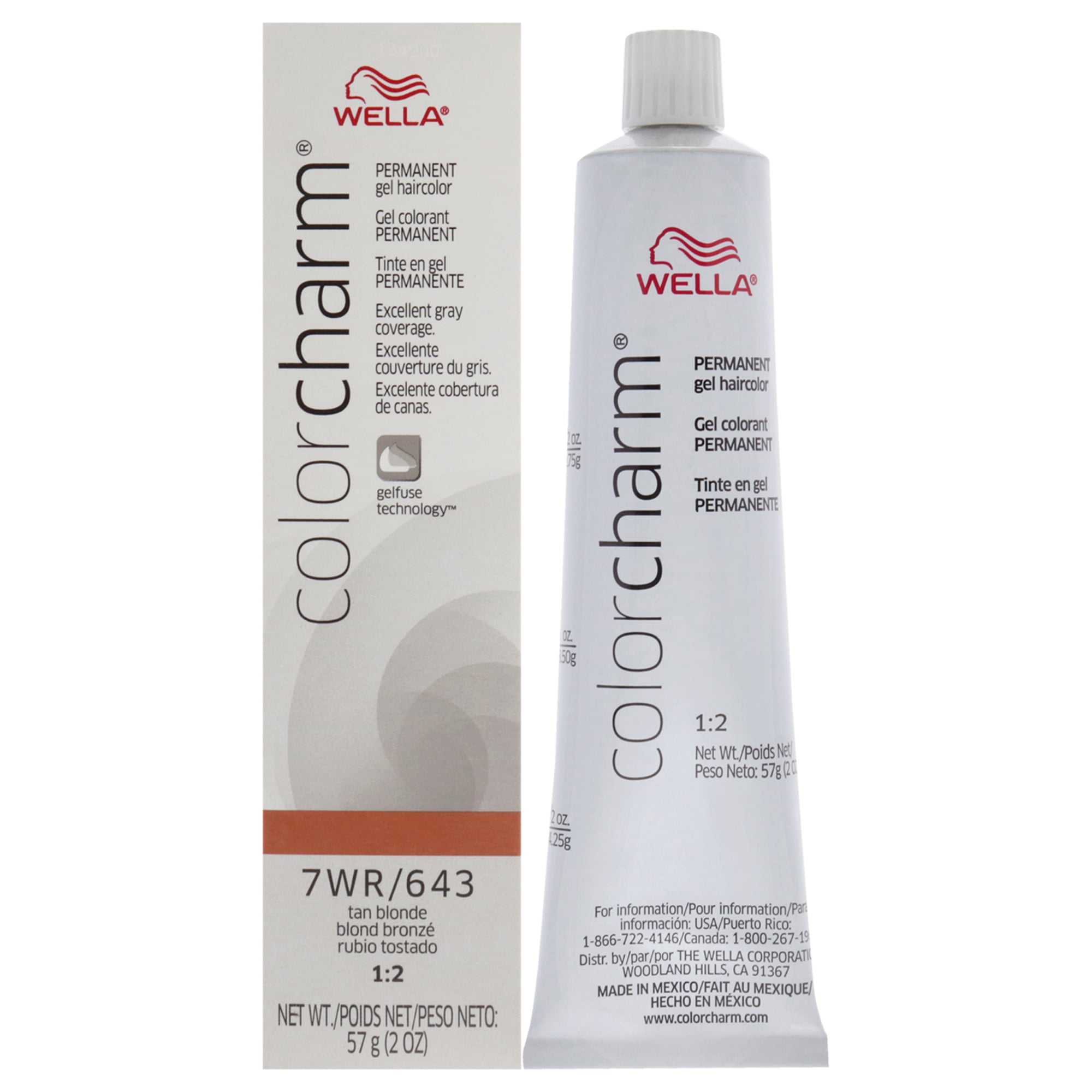 Color Charm Permanent Hair Color Gel - 7WR 643 Tan Blonde by Wella for ...