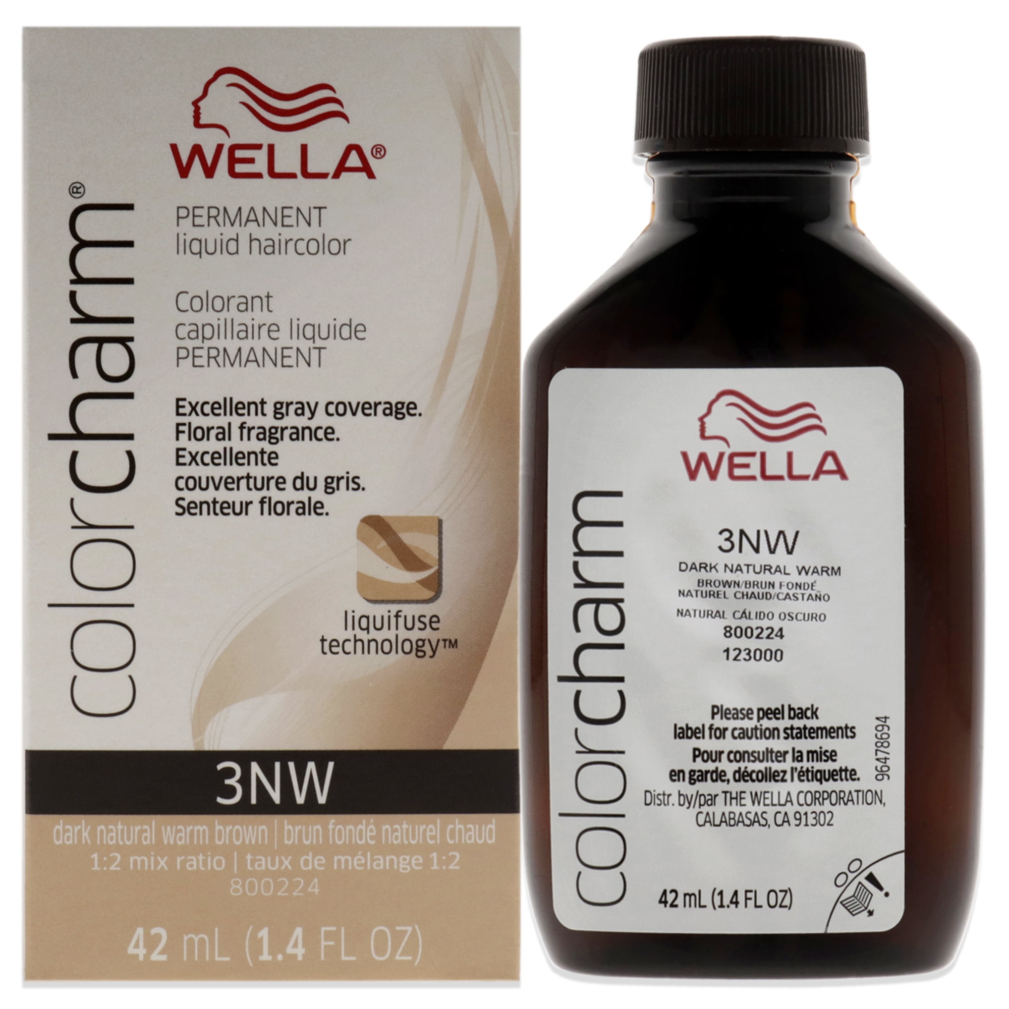 Color Charm Permanent Liquid Haircolor - 3NW Dark Natural Warm Brown ...