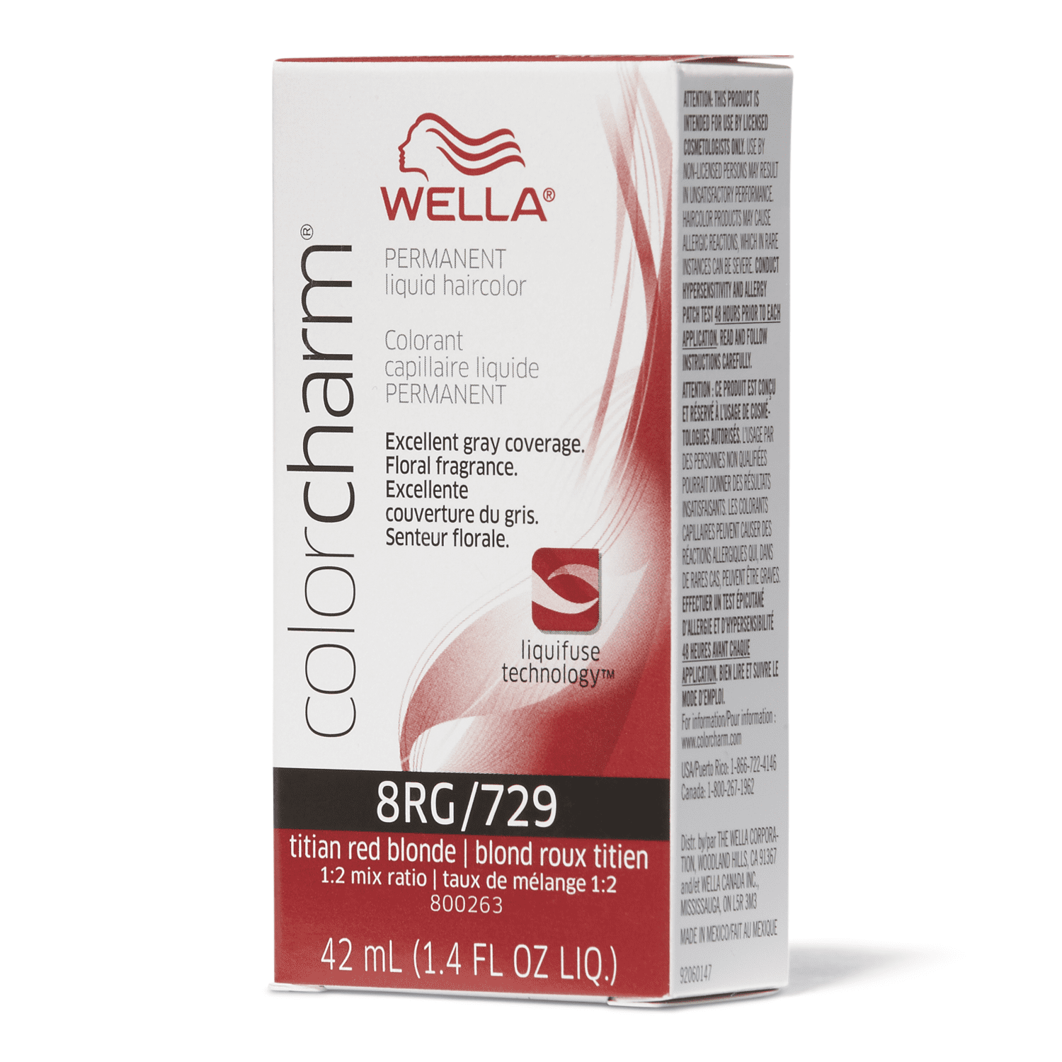 Wella Color Charm Permanent Liquid Hair Color - 8RG Titian Red Blonde ...