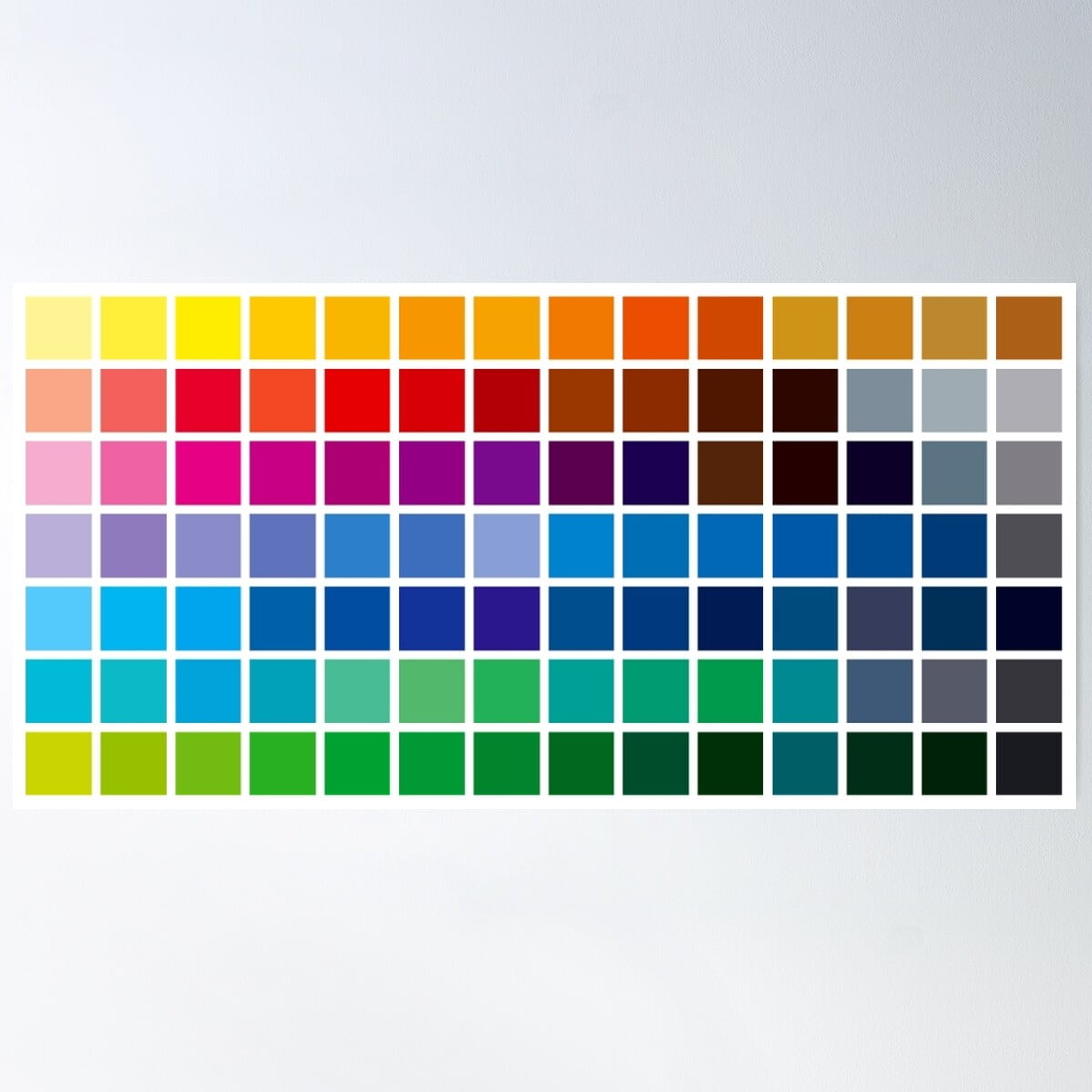 Color Chart Background Poster Wall Art, Modern Wall Decor For Living ...