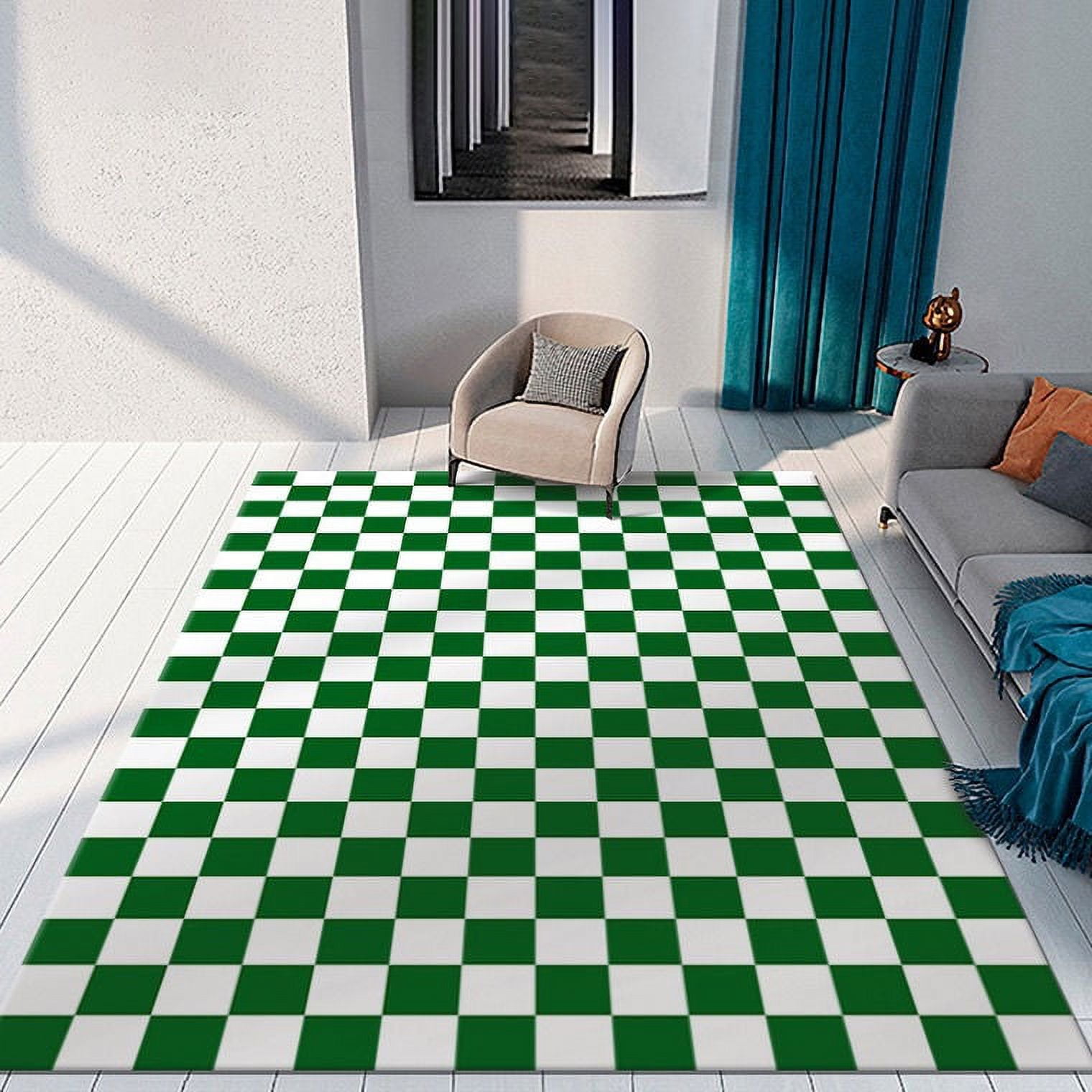 Color Checkerboard Plaid Carpet Moroccan Living Room Bedroom Rug Anti ...