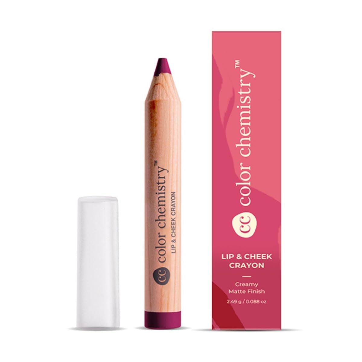 Color Chemistry Lip and Cheek Crayon Fuchsia LC03, 2.49 g | Vegan, Ultra-matte, Non-drying ...