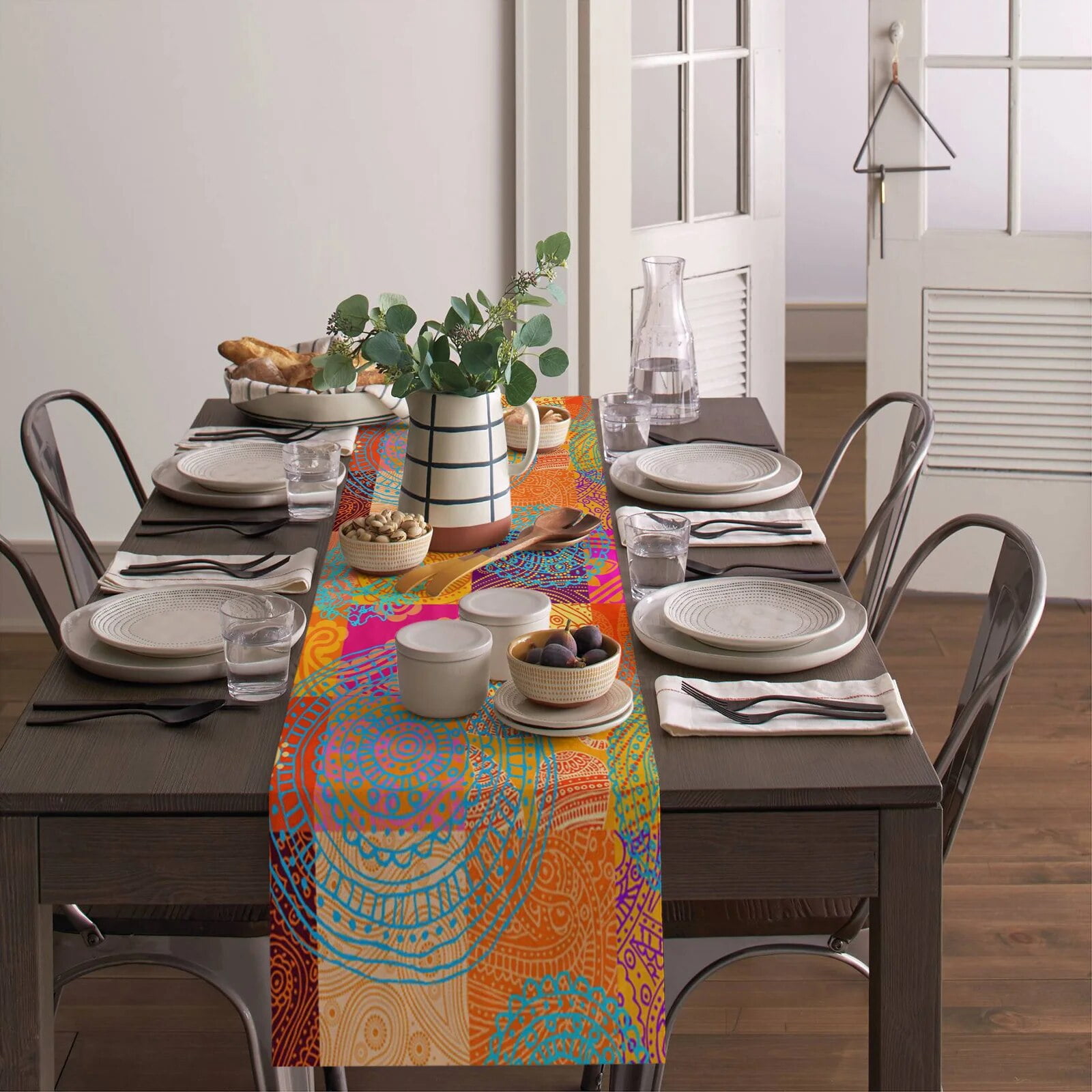 Color Circle Ethnic Retro Luxury Table Runner for Wedding Birthday ...