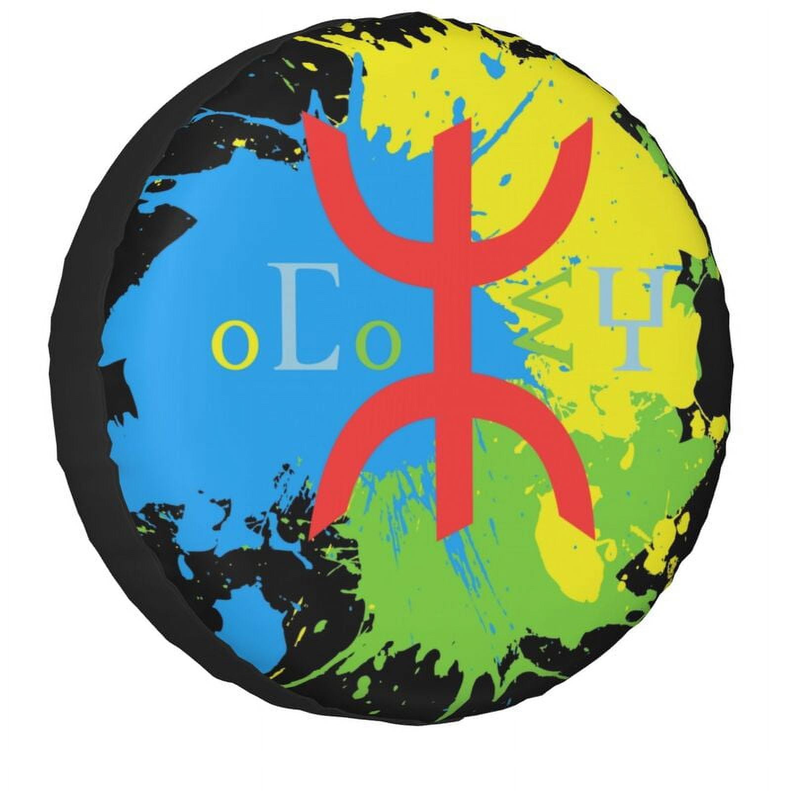 Color Circle Logo Amazigh Art Spare Tire Cover for Mitsubishi Berber ...