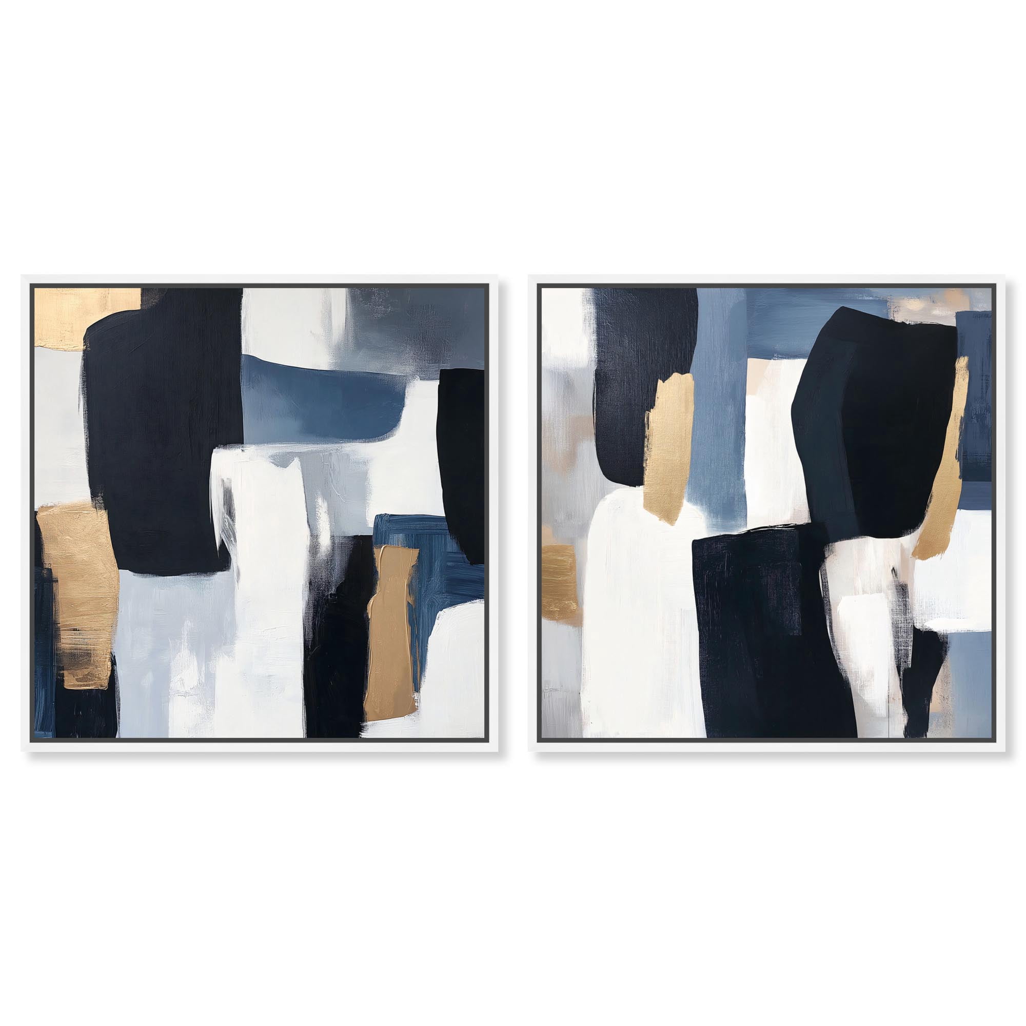 Color Clash Duo Canvas Print Blue Livingroom Art Set by Art Remedy ...
