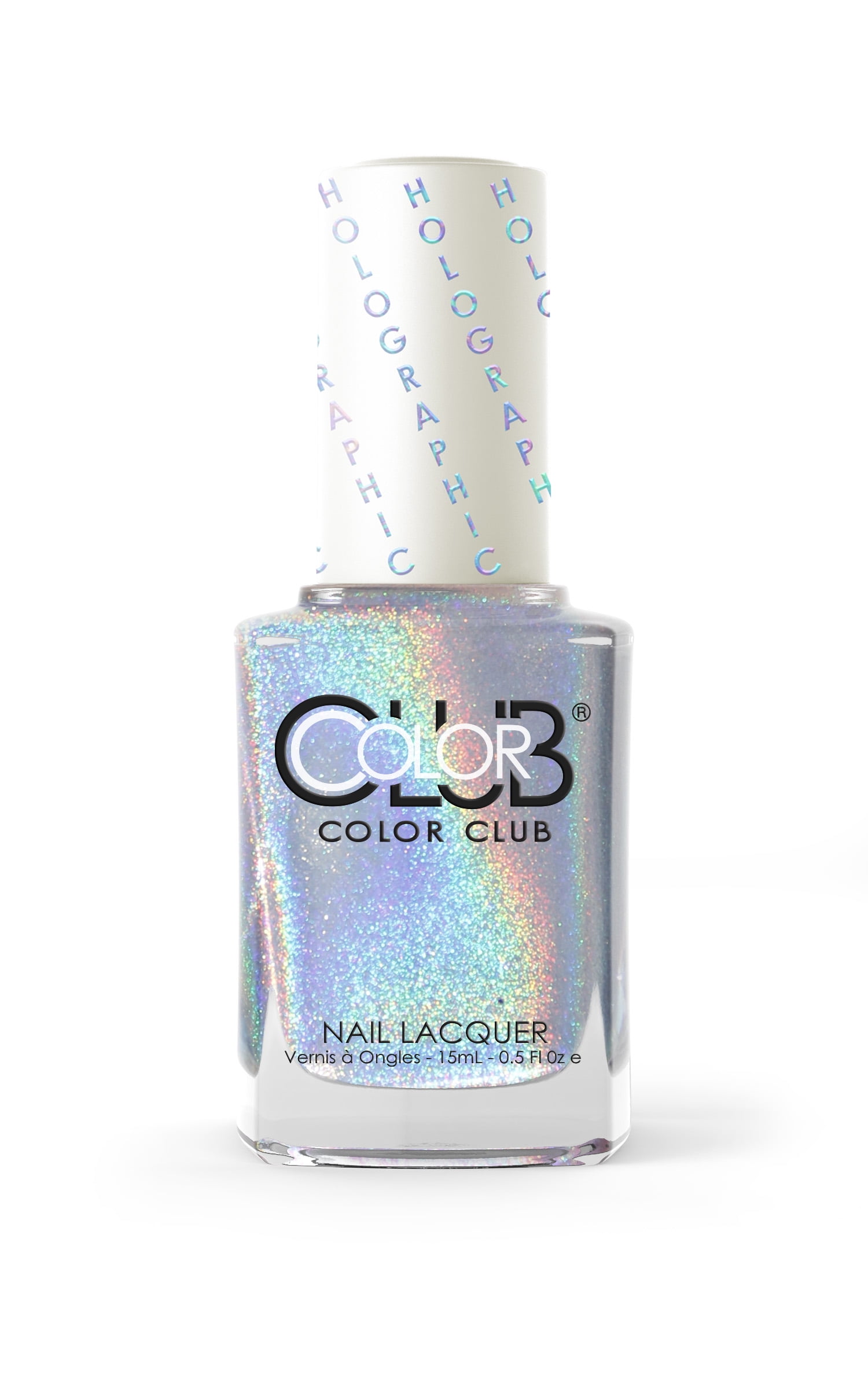 Color Club Nail Polish, 15mL, Harp on It, Silver Holographic Fingernail ...