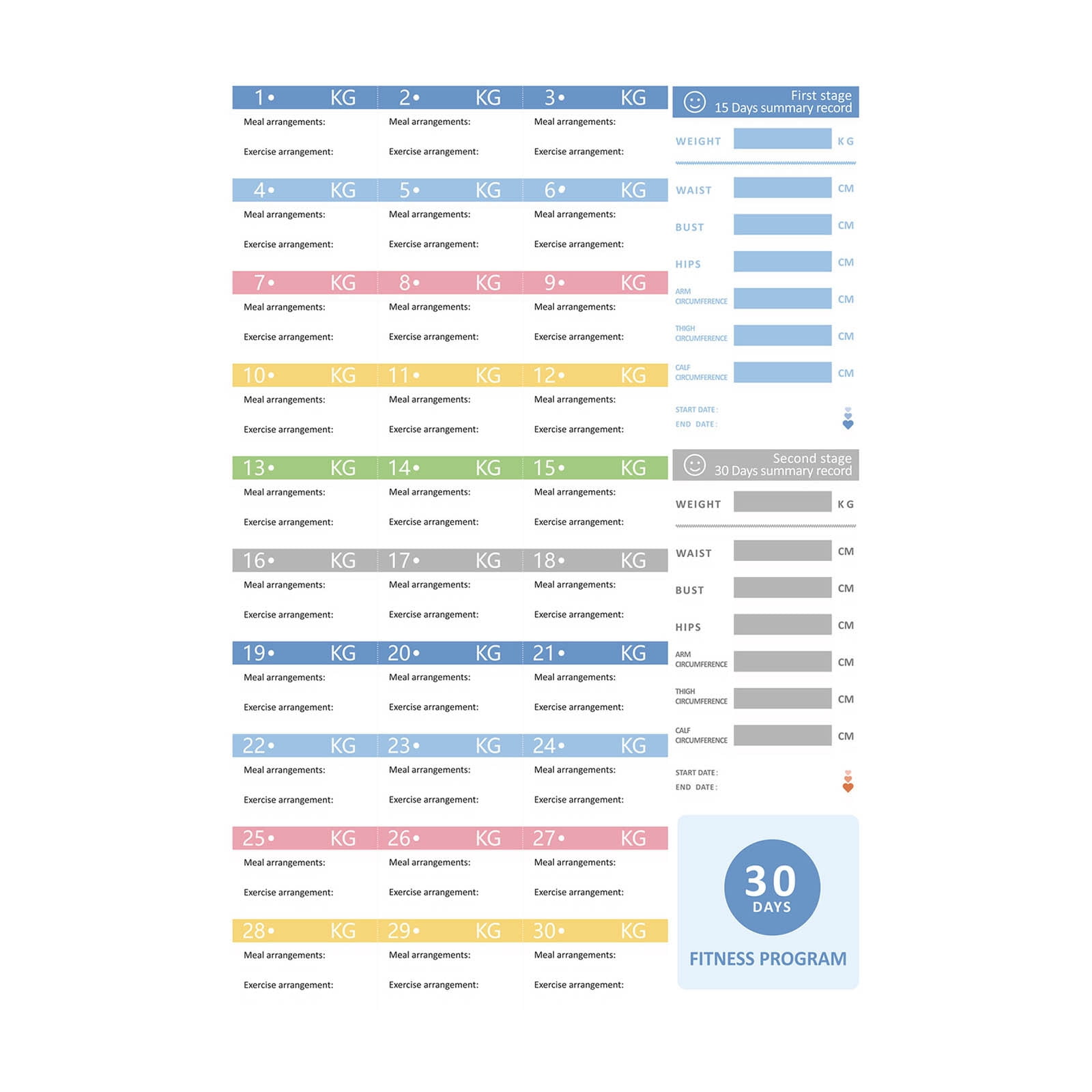 Color Coded 2026 Wall Calendar - Multi-Styles Yearly Monthly Weekly ...