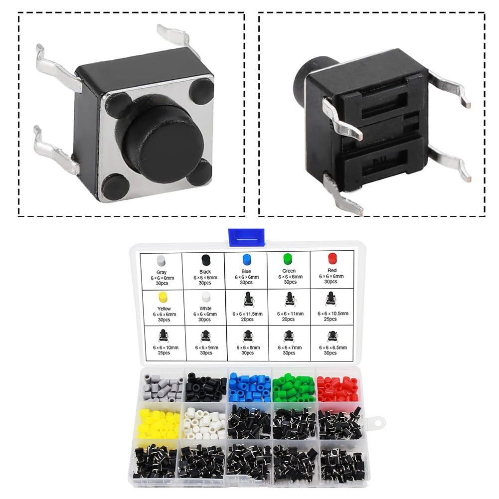 Color Coded 420 Pcs Tactile Push Button Kit With 8 Different Types Of ...
