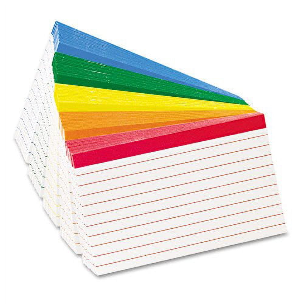 Color Coded Bar Ruled Index Cards 3 x 5 Assorted Colors 100/Pack ...