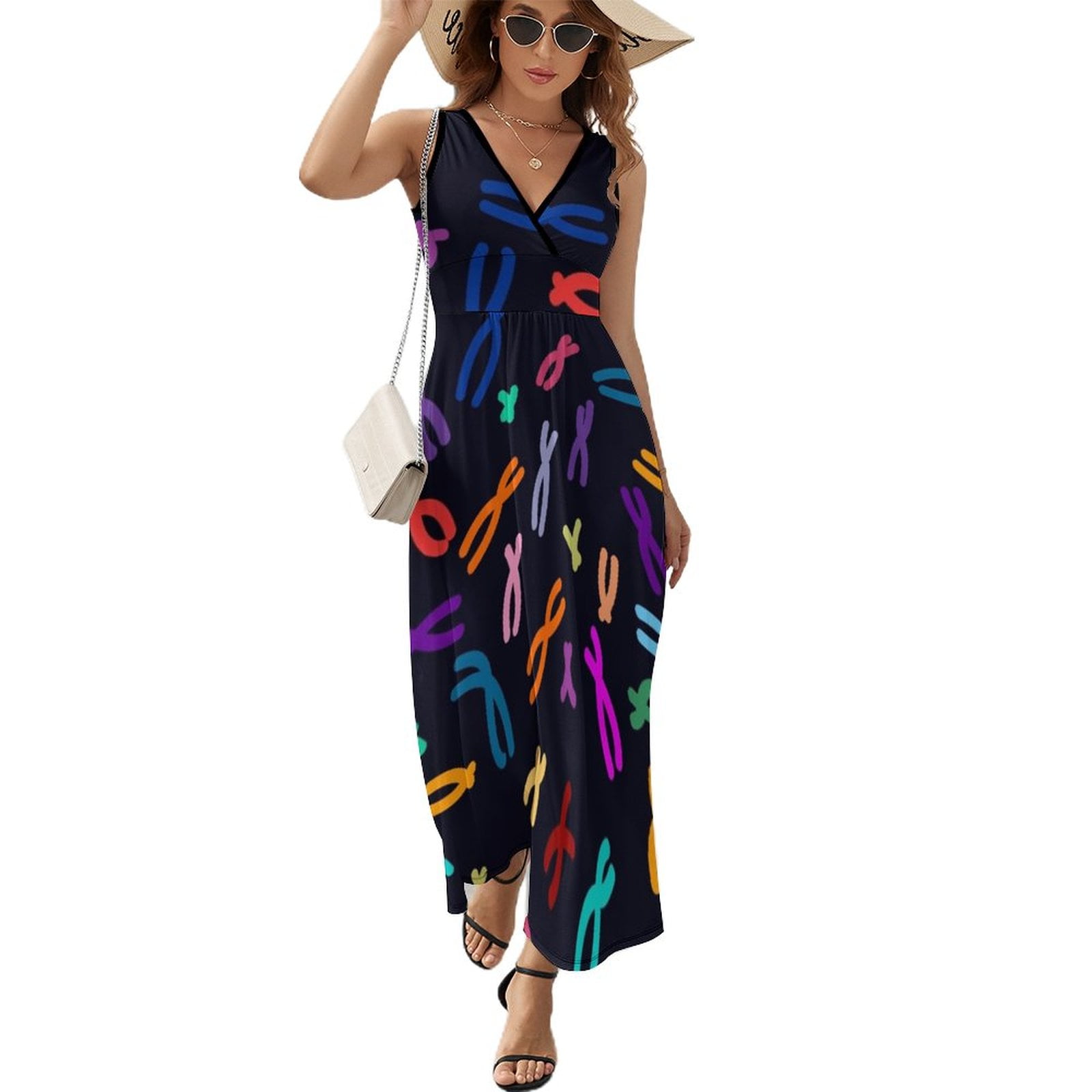 Color Coded DNA Sleeveless Dress for women 2024 party women elegant ...