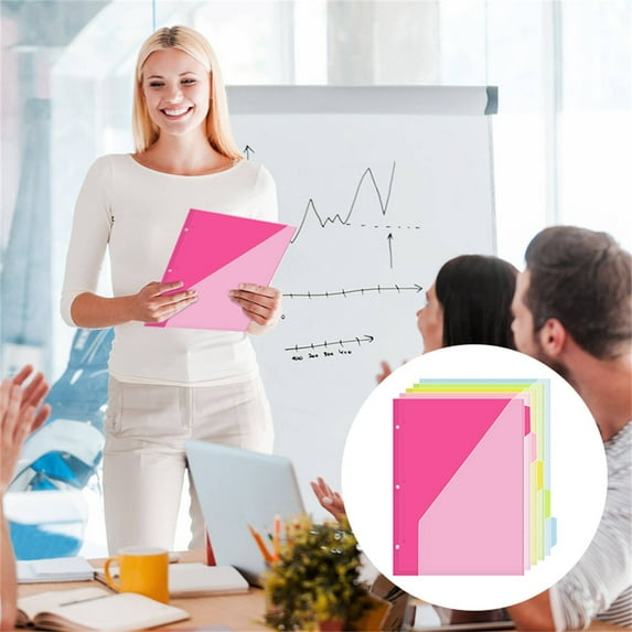 Color-Coded Filing System - 5-Tab Multicolor Document Dividers with ...