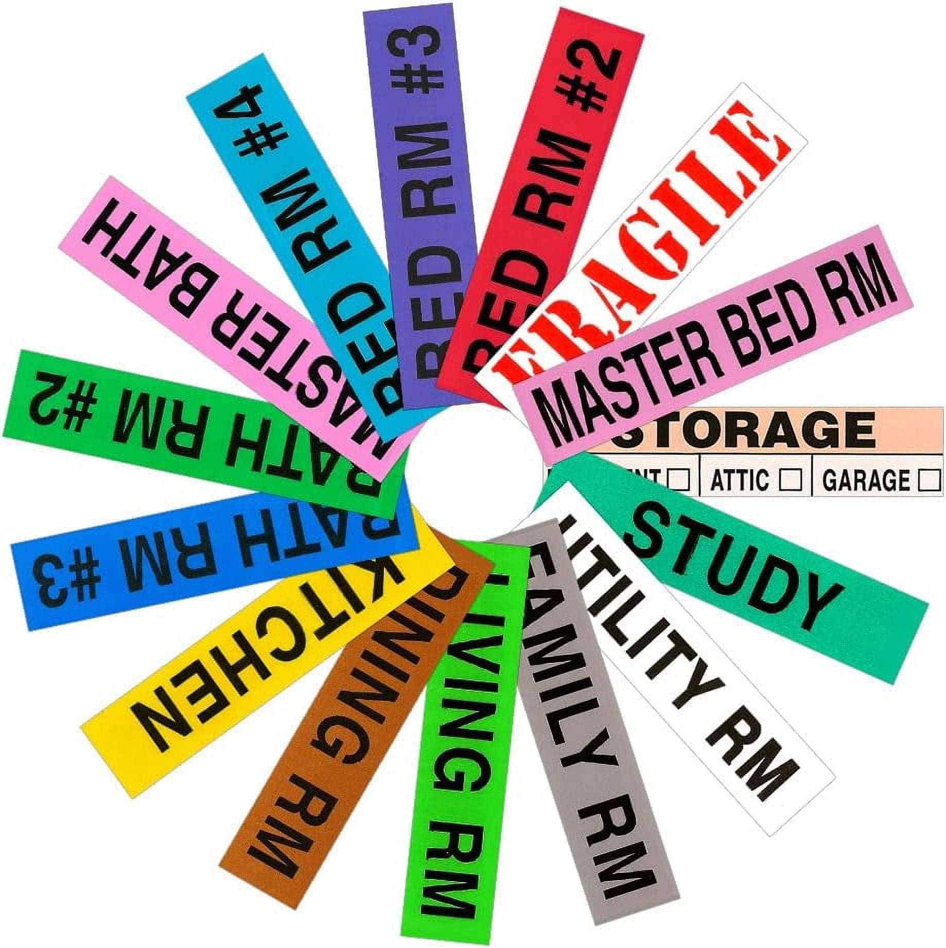 Color Coded Home Moving Box Labels, 800 Count 4 Bedroom House Pack ...