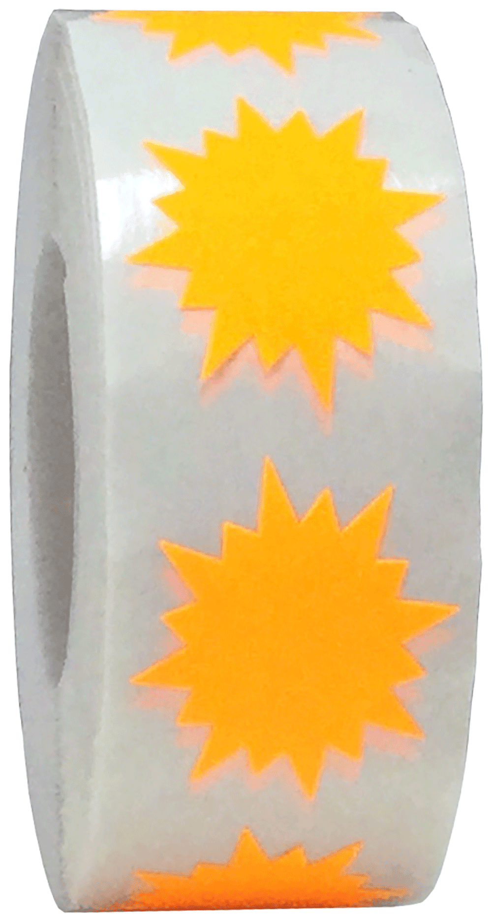 Color Coding Burst Labels Fluorescent Orange Starburst Design 1 Inch ...
