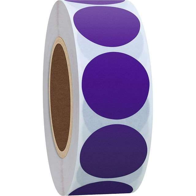 Color Coding Dot Labels 1 Inch Round Natural Paper Purple Stickers ...