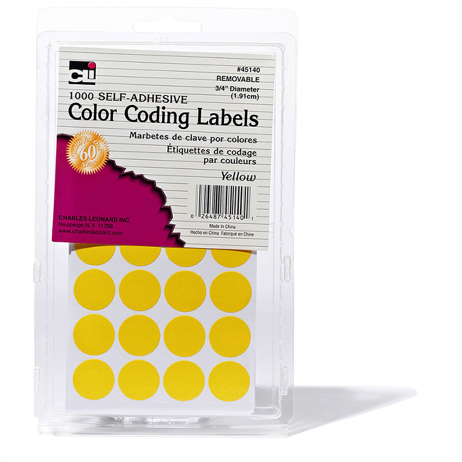 Color Coding Dots, Self-Adhesive Labels, 0.75 Inch Diameter, Yellow ...