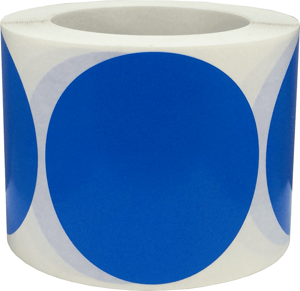 Color Coding Labels Blue Round Circle Dots 3 1/2 Inch 500 Total ...