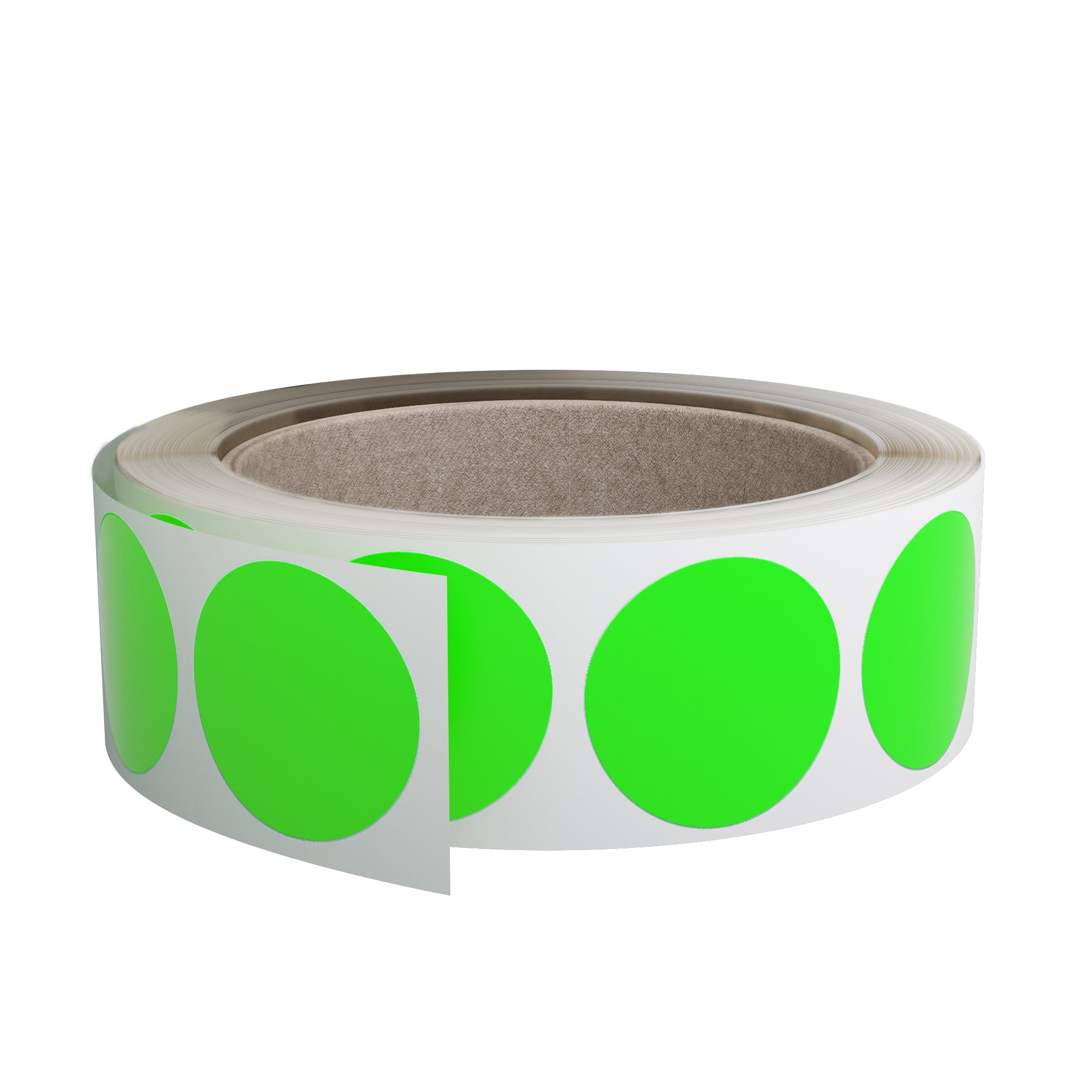 Color Coding Labels Rolls one inch - Round dot Stickers in Neon Green ...