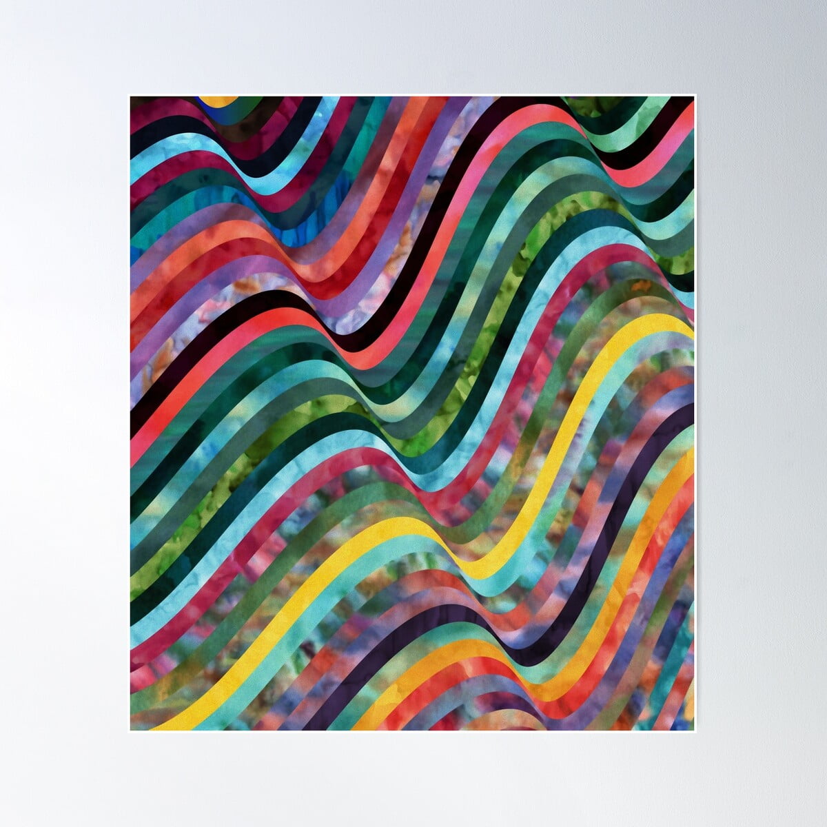 Color Combination Pattern, A Wave Of All Colors Poster Wall Art, Modern ...