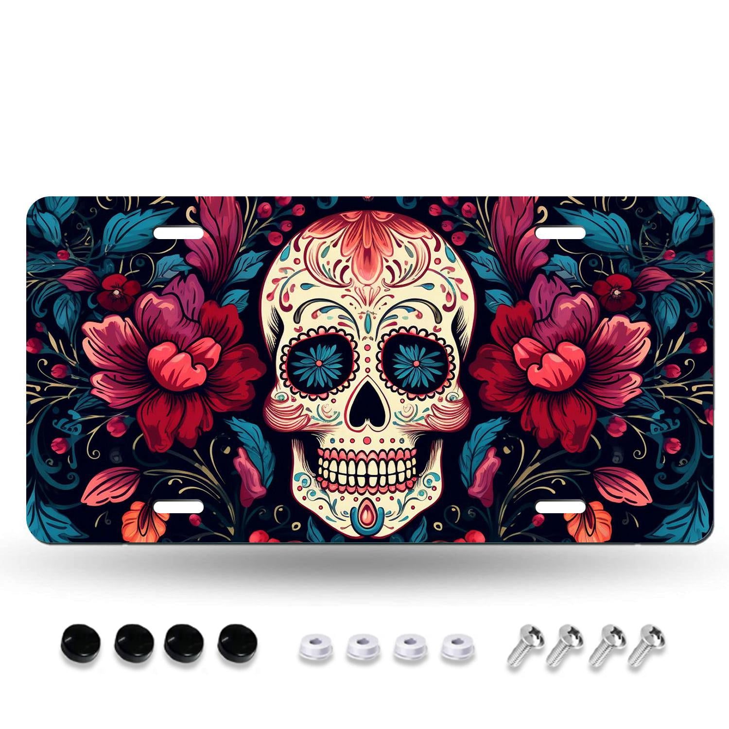 Color Cool Funny Skull elegant design Plate Cover, Decorative Aluminum ...