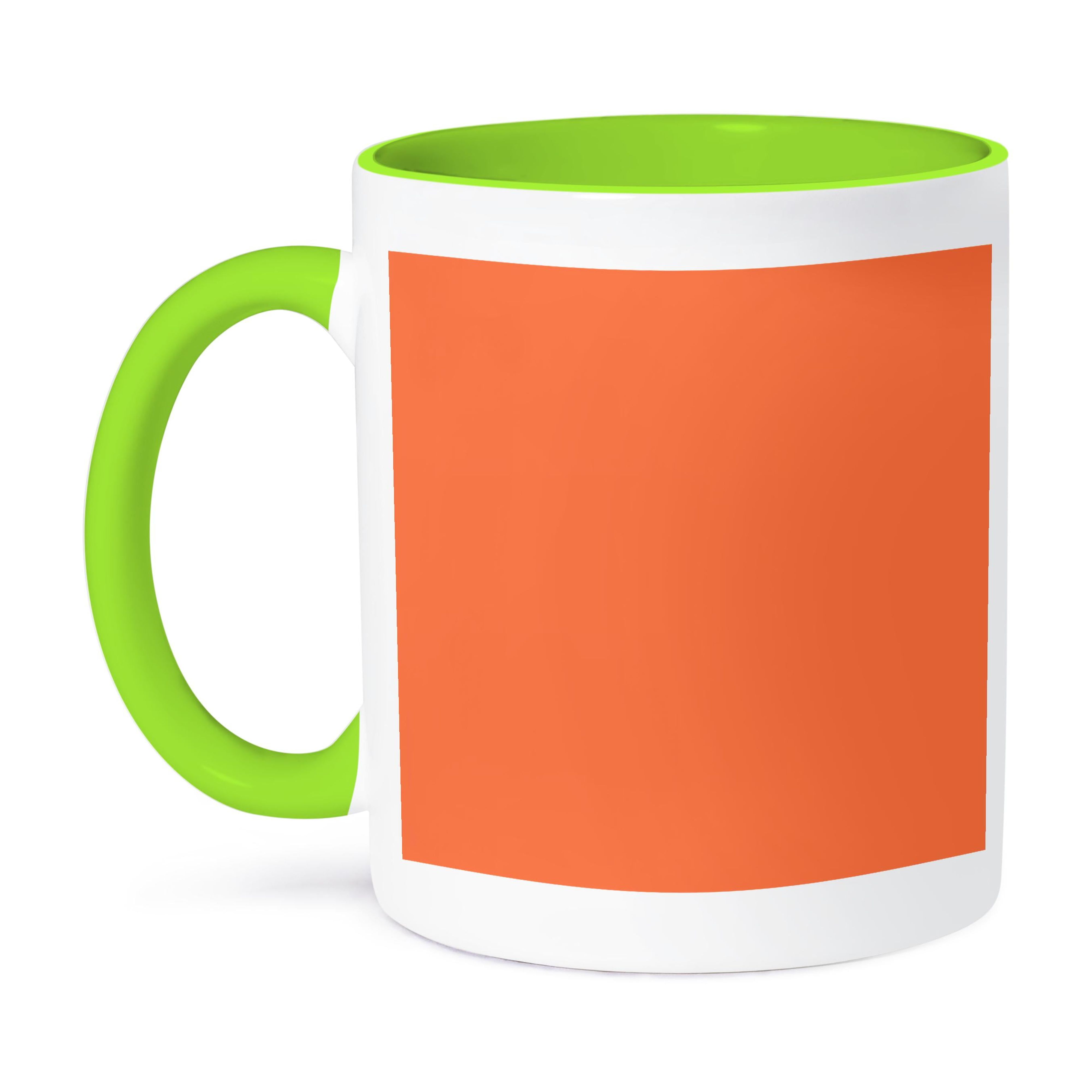 3dRose, Color coral, 15oz Two-Tone Green Mug - Walmart.com