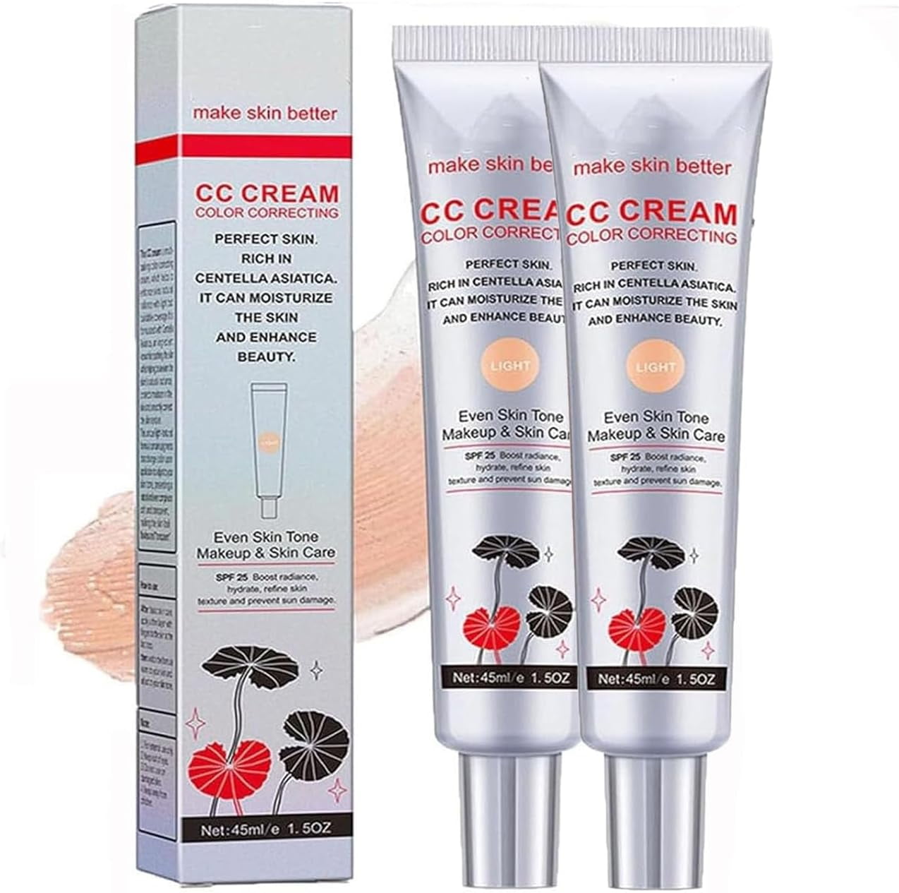 Color Correcting CC Cream with Centella Asiatica, CC Cream with SPF 25 ...