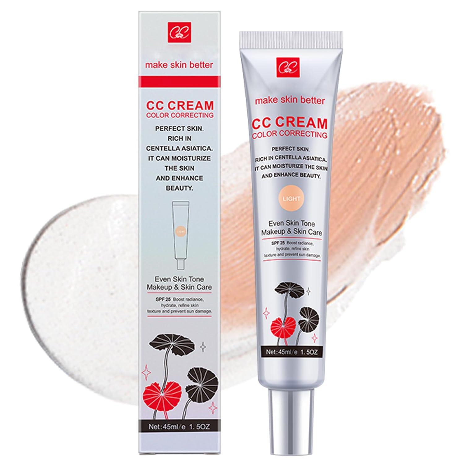 Color Correcting CC Cream with Centella Asiatica, CC Cream with SPF 25 ...