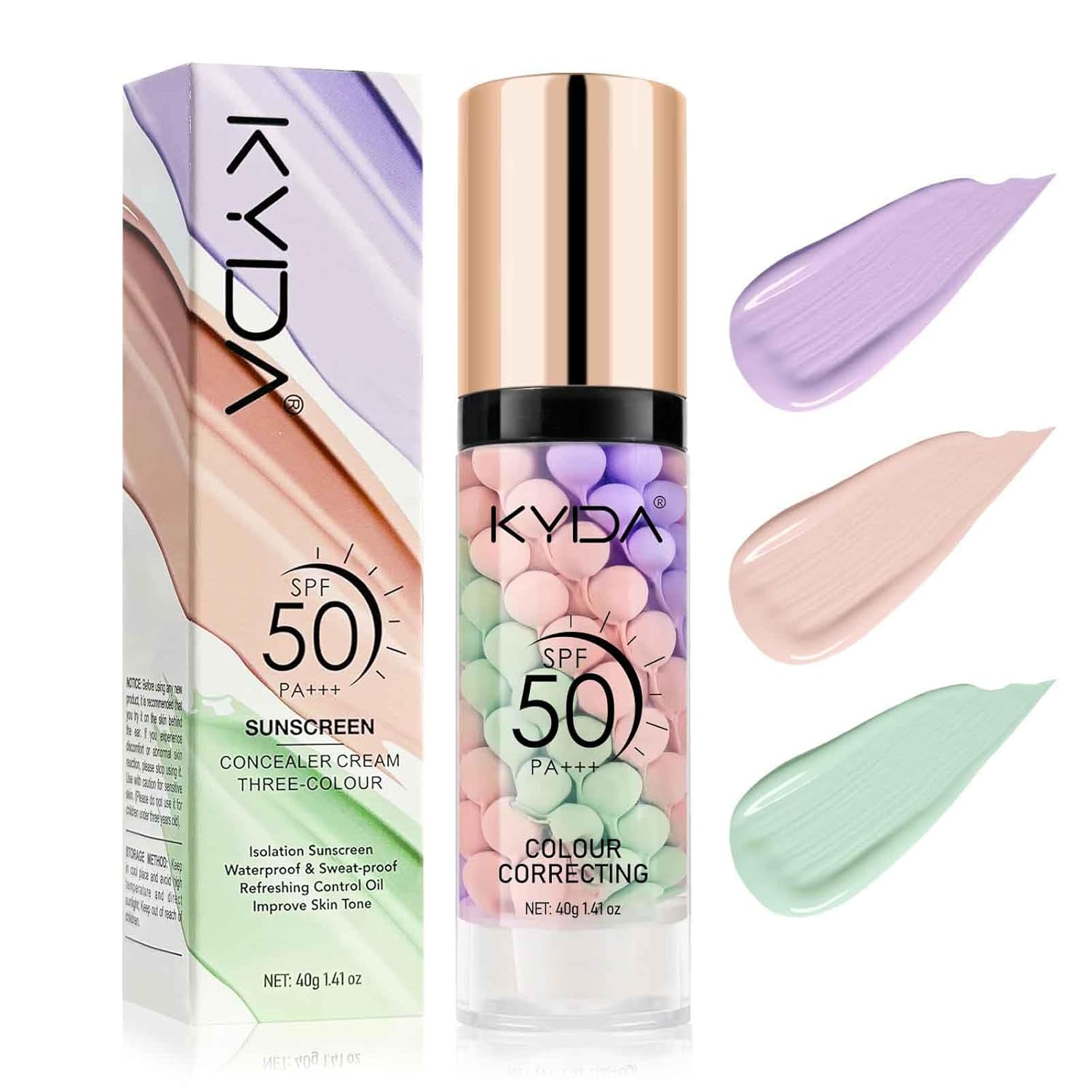 Color Correcting Facial Serum, SPF 50 PA+++, Moisturizing Makeup Primer ...