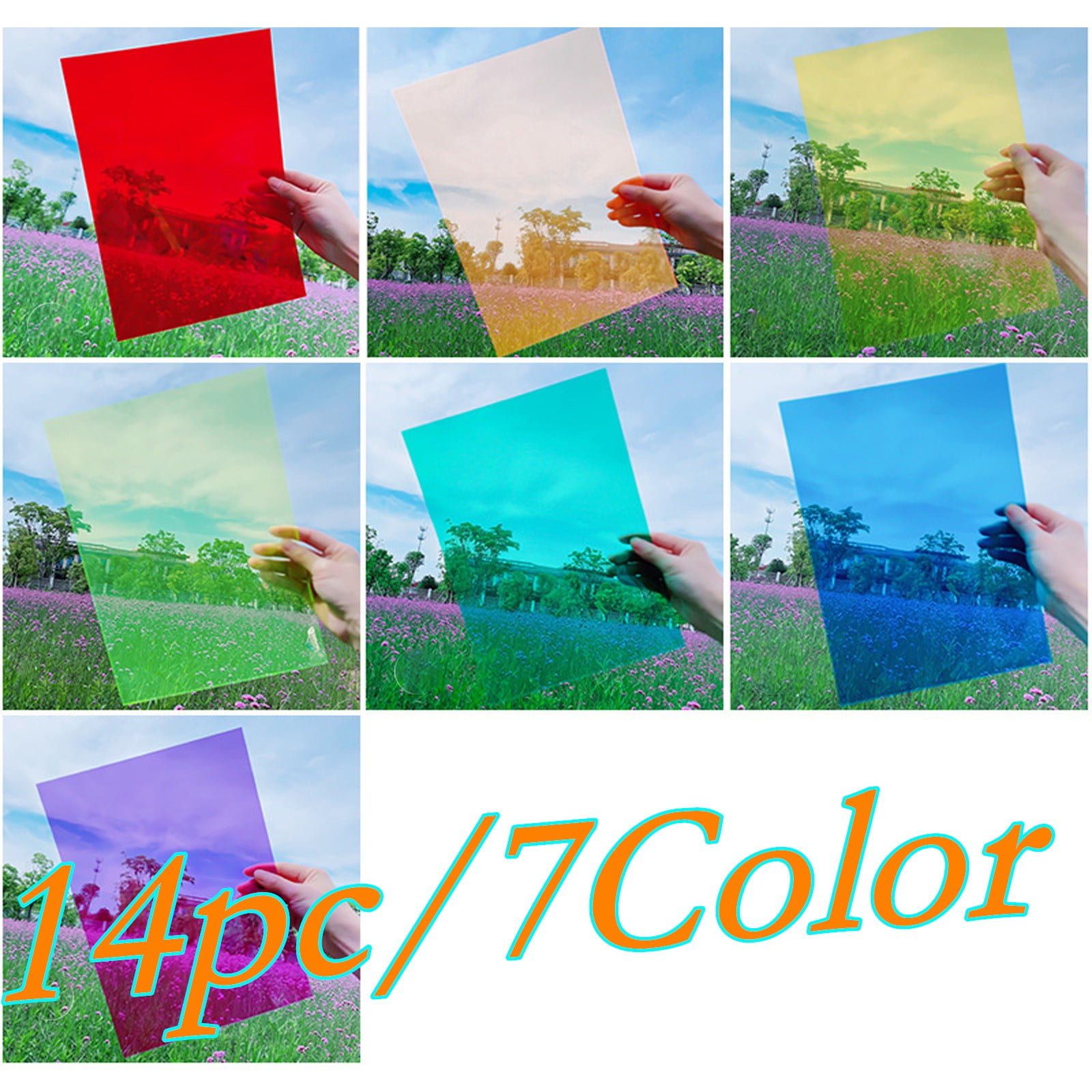 Color Correction Gel Light Filter 14 Pcs Clearance Items 7 Colors A4 ...