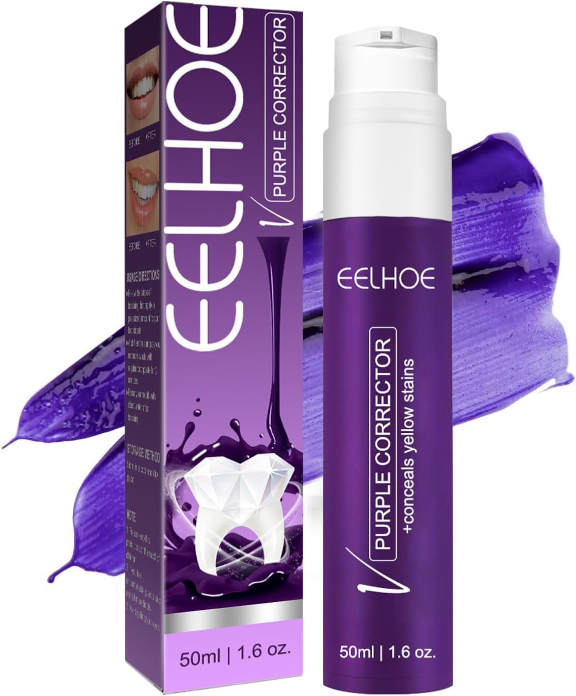 Color Corrector Purple Toothpaste - Purple Toothpaste for Teeth ...