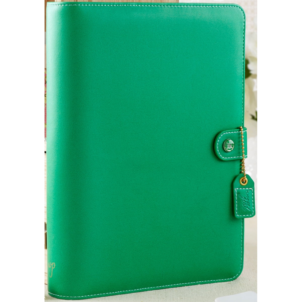 Color Crush A5 Faux Leather 6-Ring Planner Binder 7.5"X10"-Summer Green ...