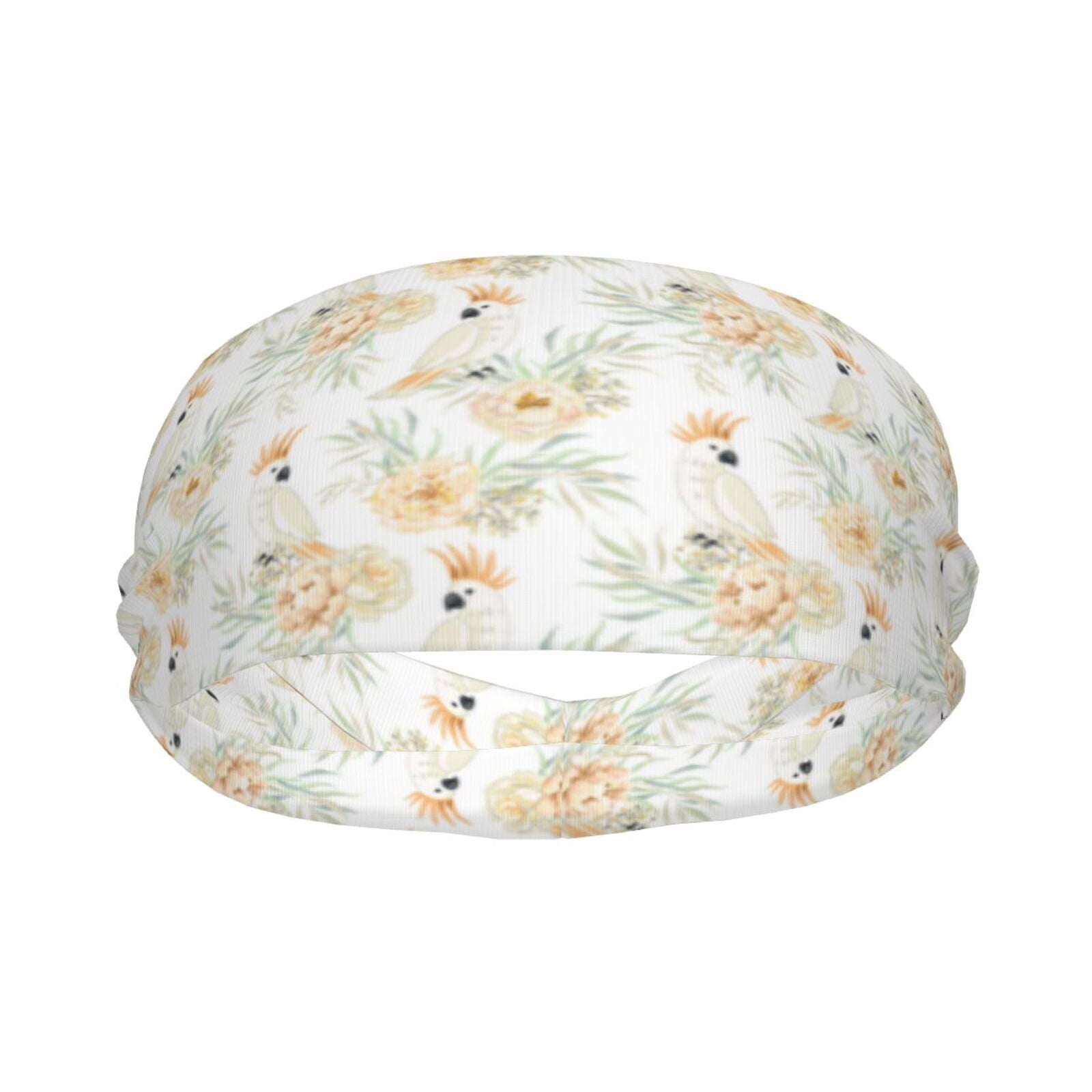 Color Cute Cockatoo Parrot Flower Headbands for Women/Men, Elastic Wide ...