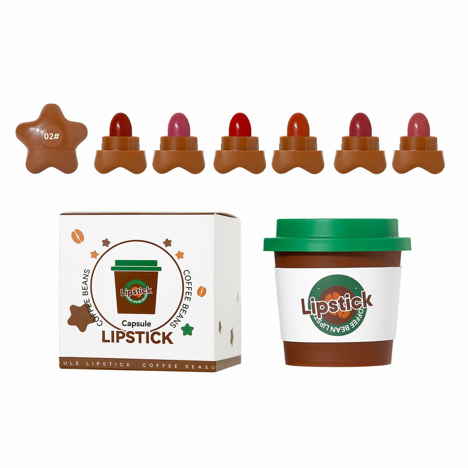 Color Design Lipstick 6 Piece Mini Star Lipstick Set Velvet Lipstick ...