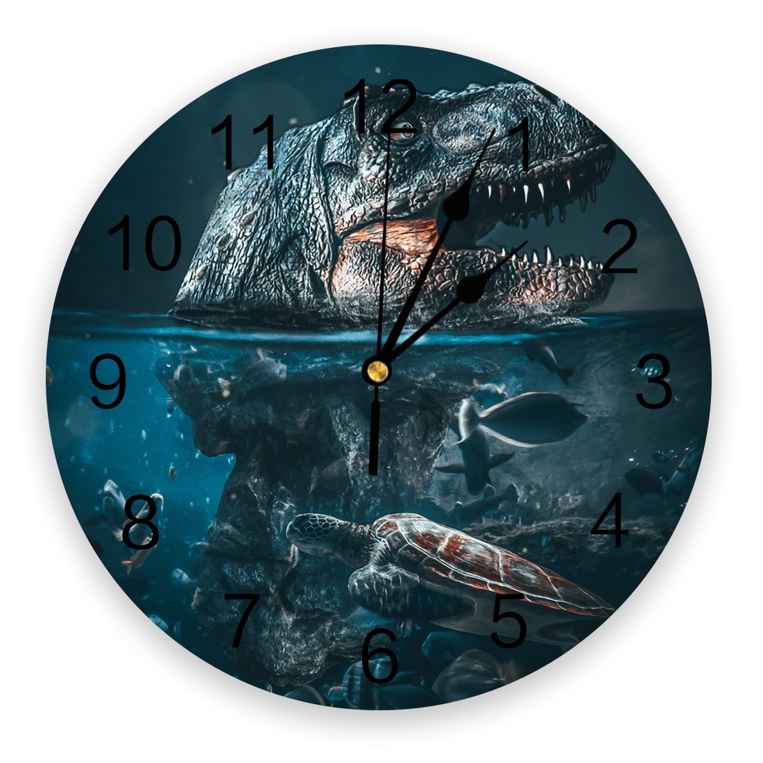 Color Dinosaur Cartoon Kawaii Wall Clock Art Clocks Personality Living ...