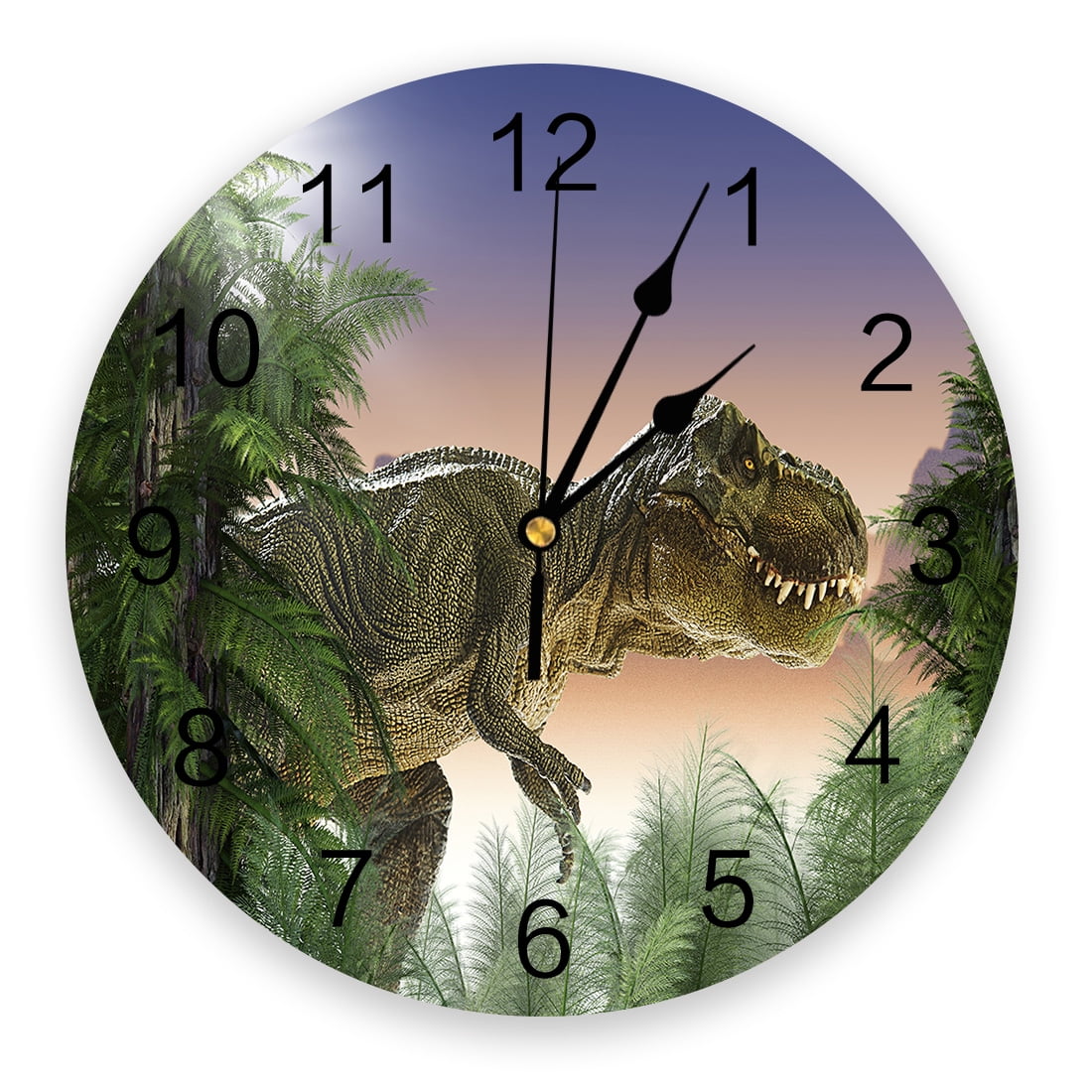Color Dinosaur Cartoon Kawaii Wall Clock Art Clocks Personality Living ...