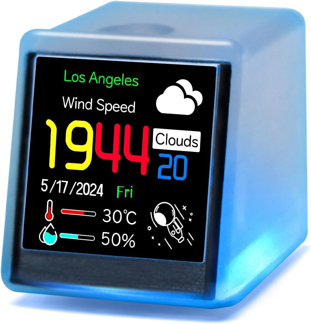 Color Display Alarm Clock with Weather, Calendar, Temperature, Humidity ...