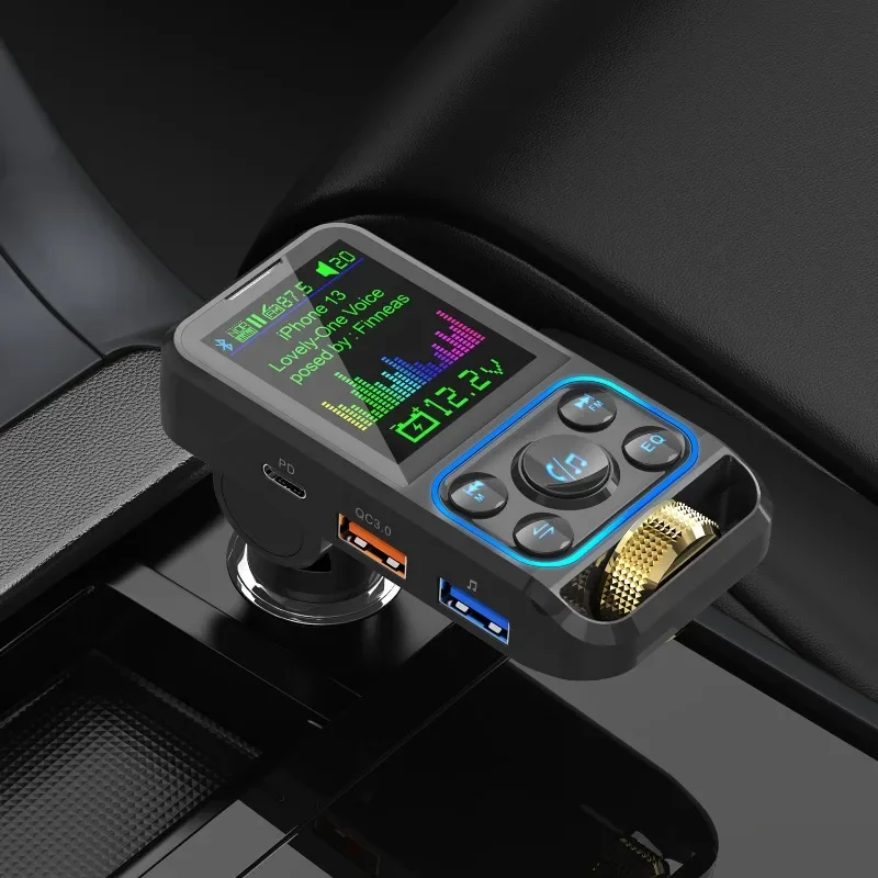 Color Display Bluetooth5.3 FM Transmitter Wireless Car 12V- 24V FM ...