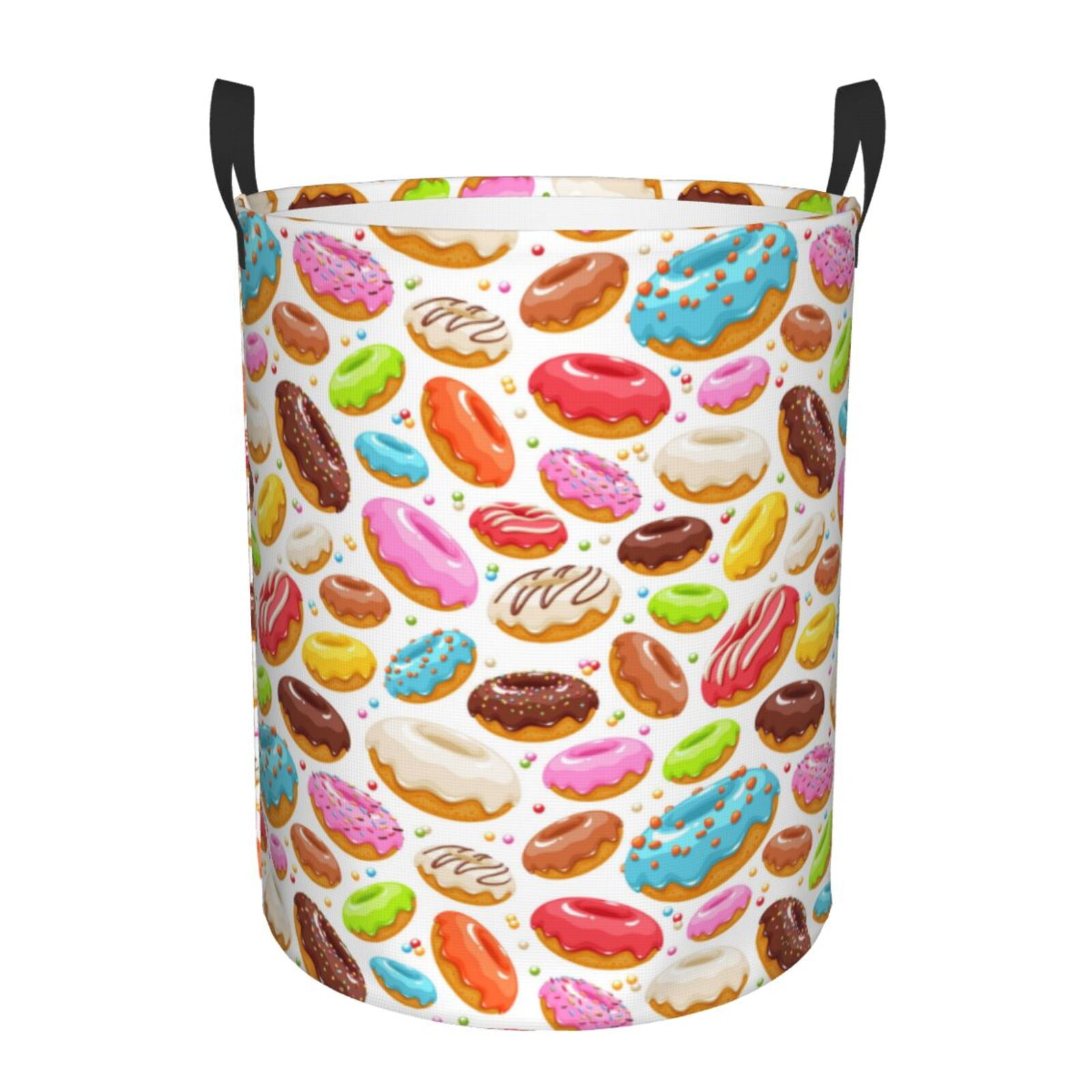 Color Donut Round Laundry Basket, Laundry Hamper with Handle ...