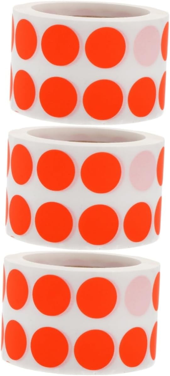 Color Dot Stickers 3 Rolls of Fluorescent Dot Stickers Self-Adhesive ...
