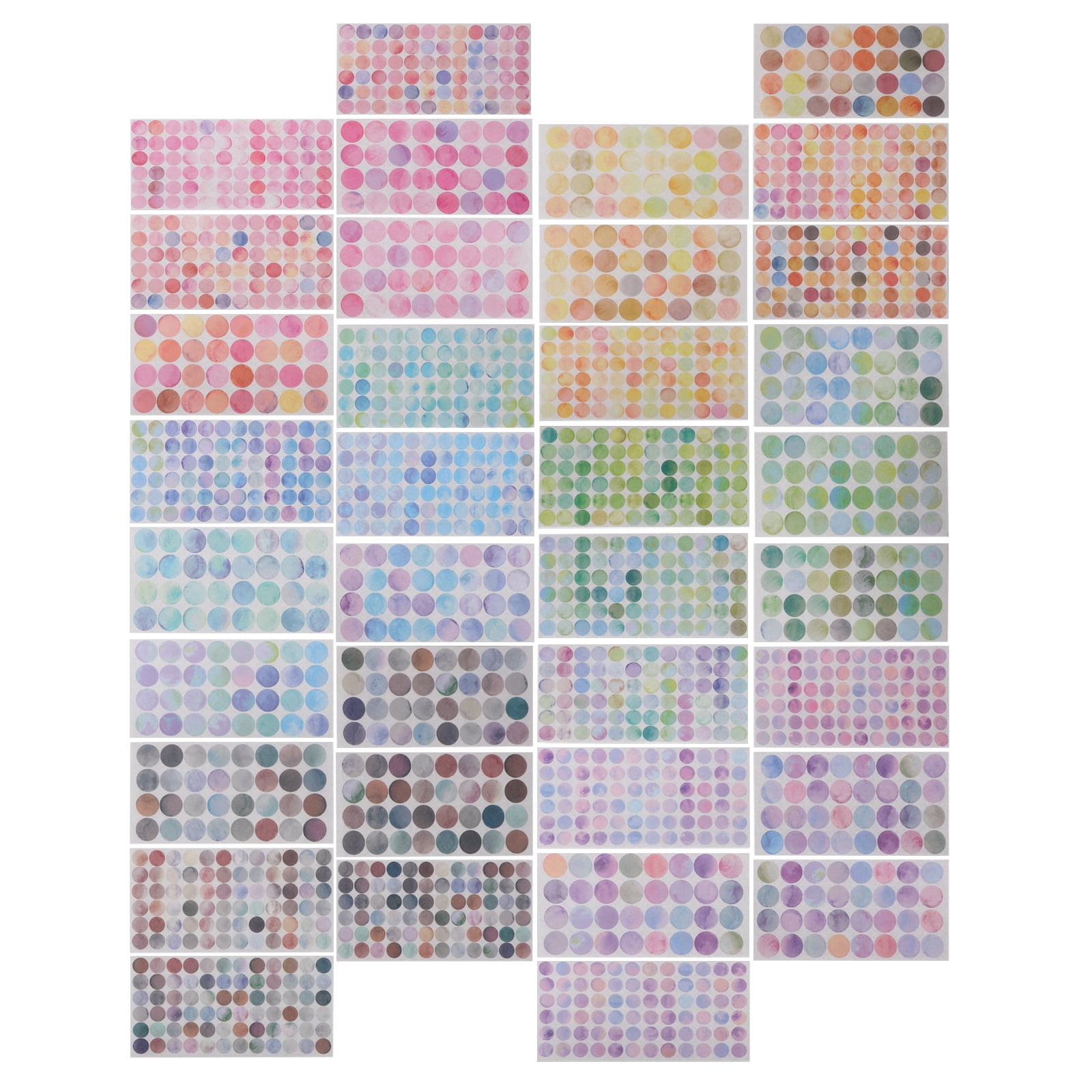 UKCOCO Round Color Coding Stickers Muted Colors 36 Sheets Organizing ...