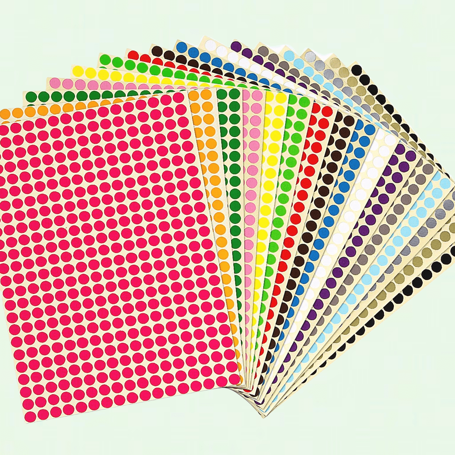 Color Dot Stickers, Small Round Label Coding Dots in 16 Neon Colors ...