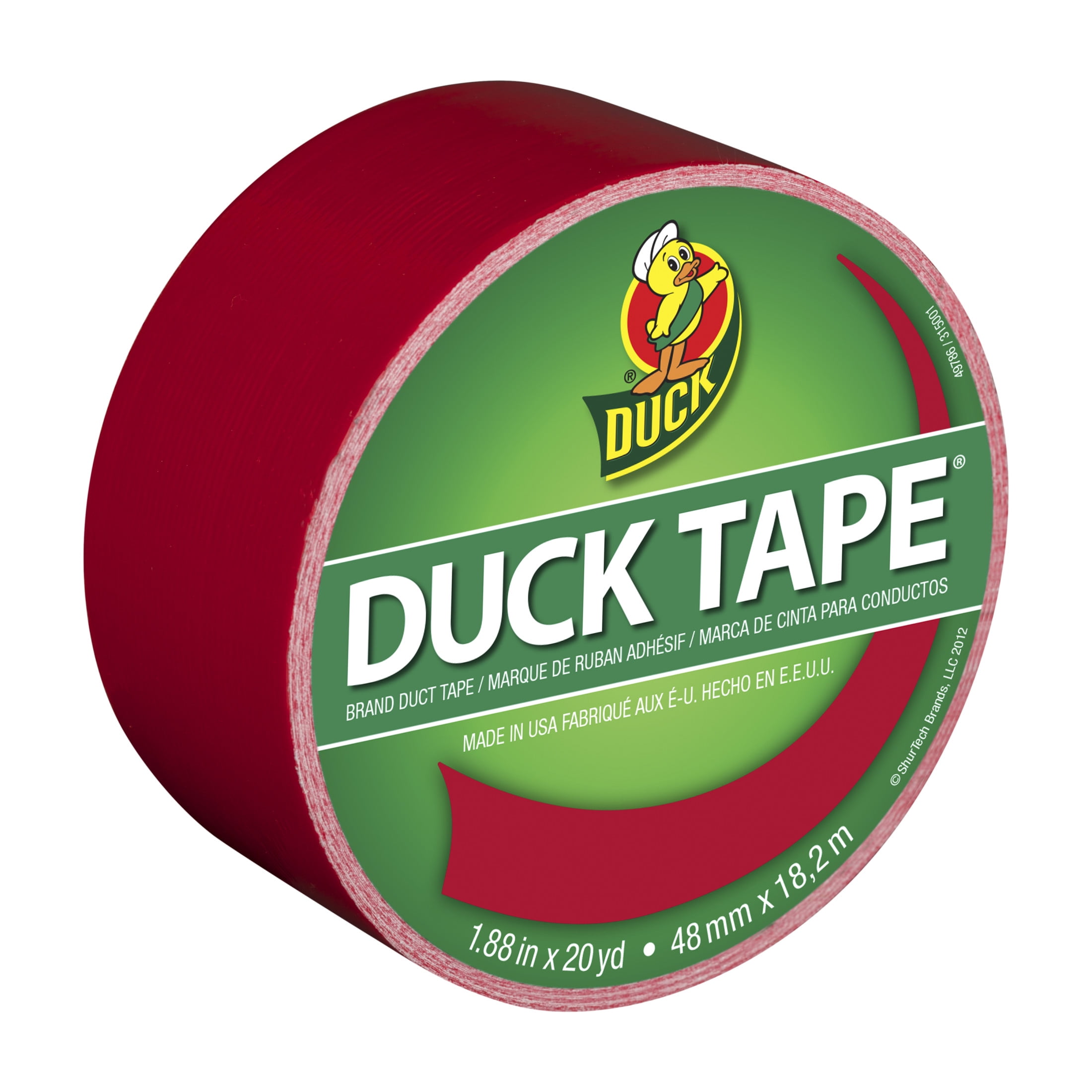Duck Brand Color Duck Tape Duct Tape Red, 1.88 in x 20 yd, Heavy-Duty ...