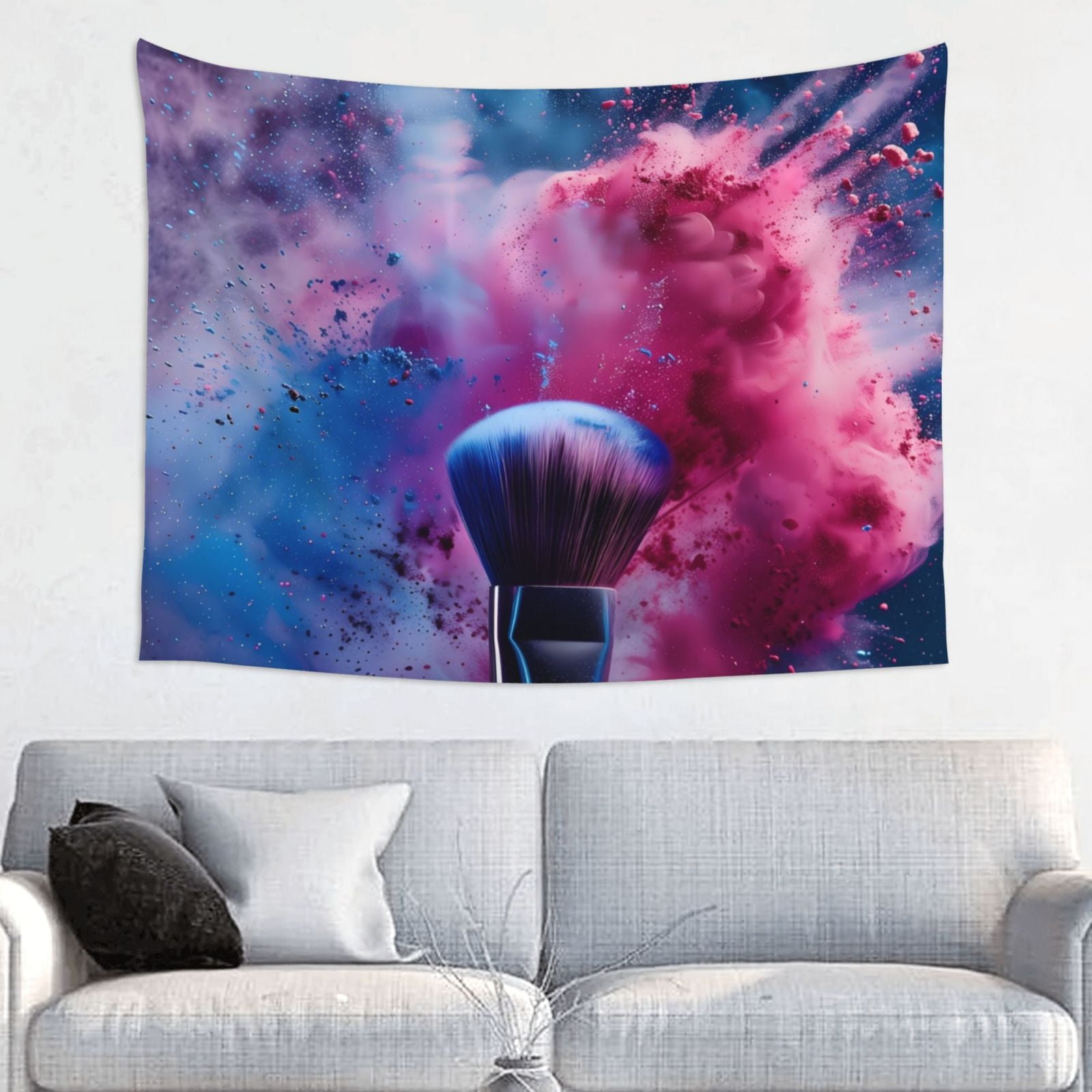 Color Explosion Makeup Brush Tapestry Wall Hanging, Wall Tapestry for ...