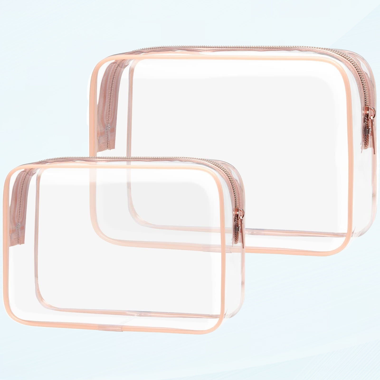 Color F TSA Approved Toiletry Bag - 2 Pack Clear Travel Toiletry Bags ...